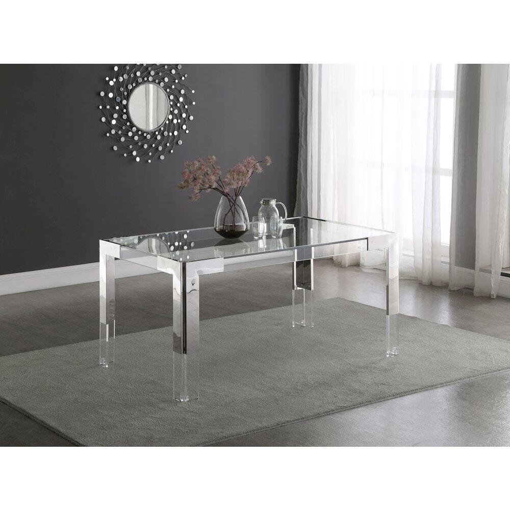 Meridian Furniture Casper Dining Table Rich Chrome 717-T - Best Buy