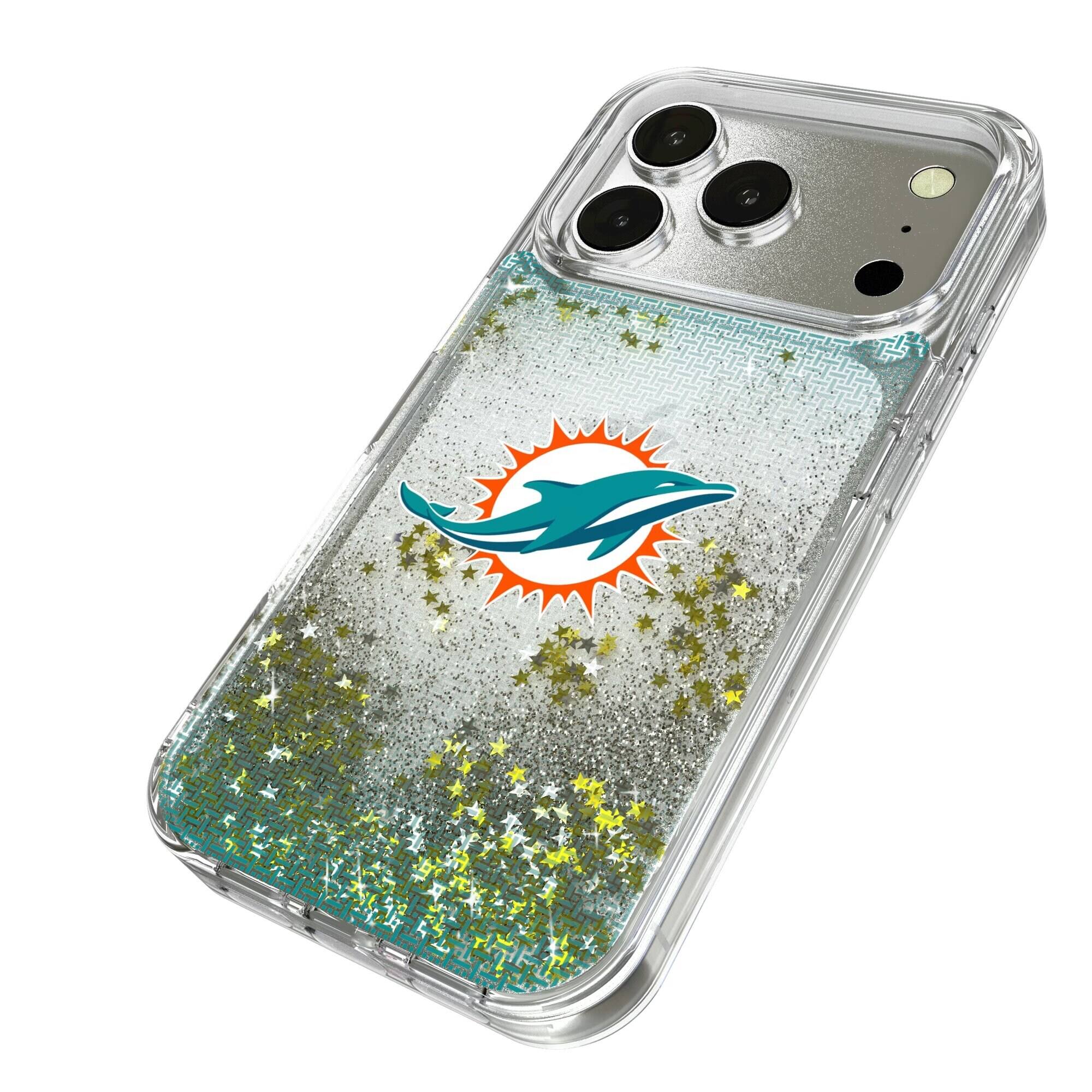 Keyscaper NFL Miami Dolphins Linen Logo iPhone Glitter Case 15 ...