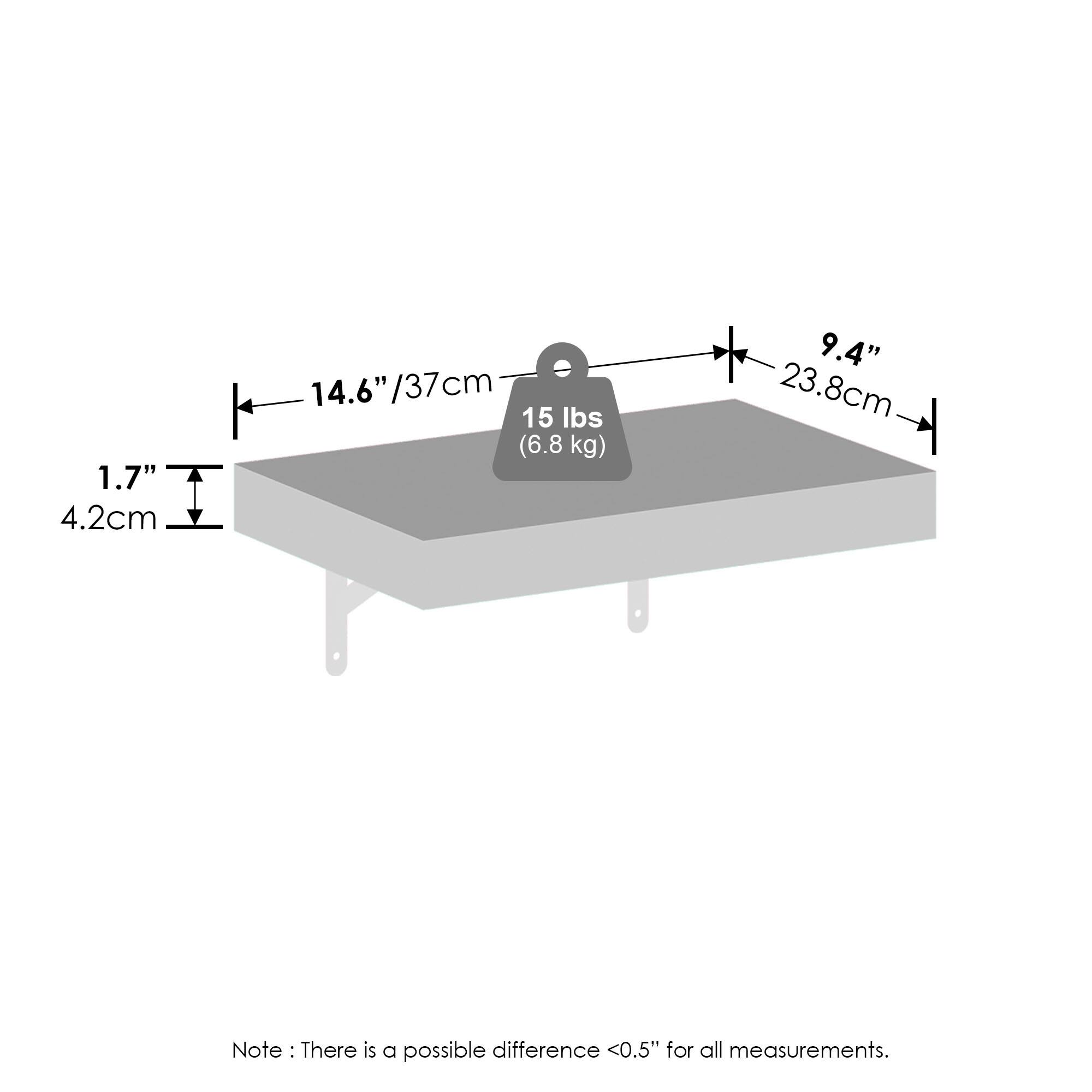 Furinno Tanna 15 Inch Wall Mounted Bathroom Floating Display Shelves ...