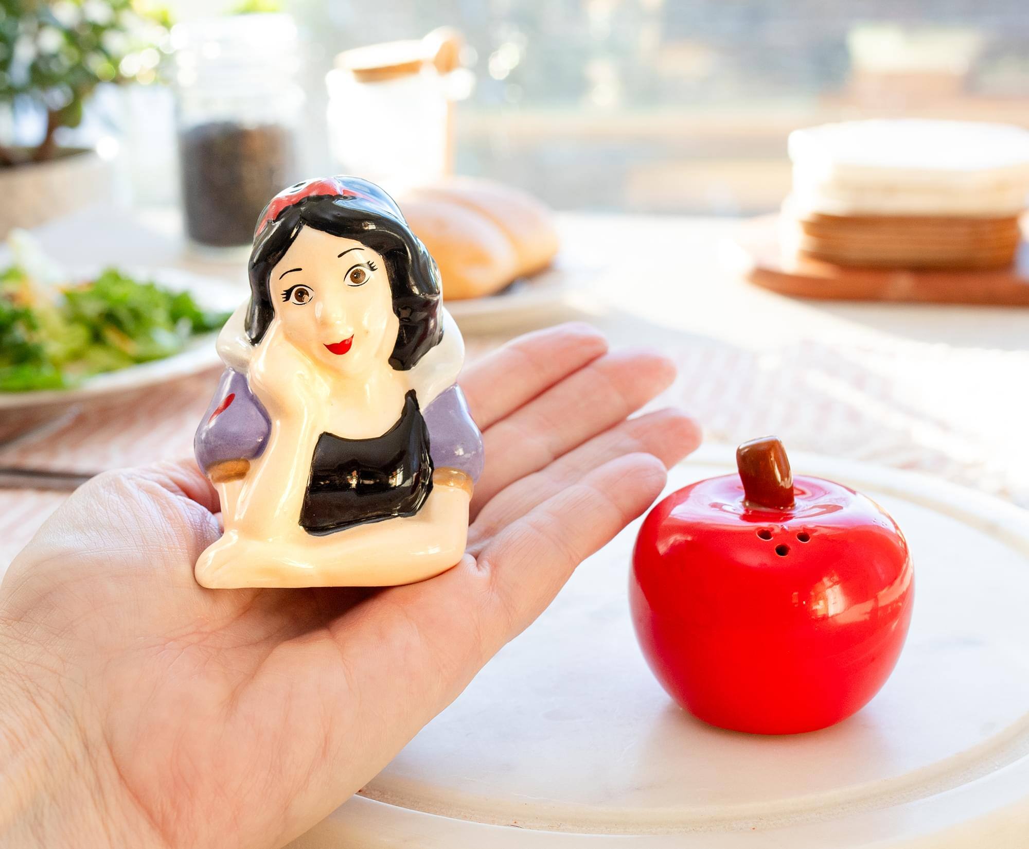 Disney Snow White and Apple Ceramic Salt and Pepper Shaker Set Red ...