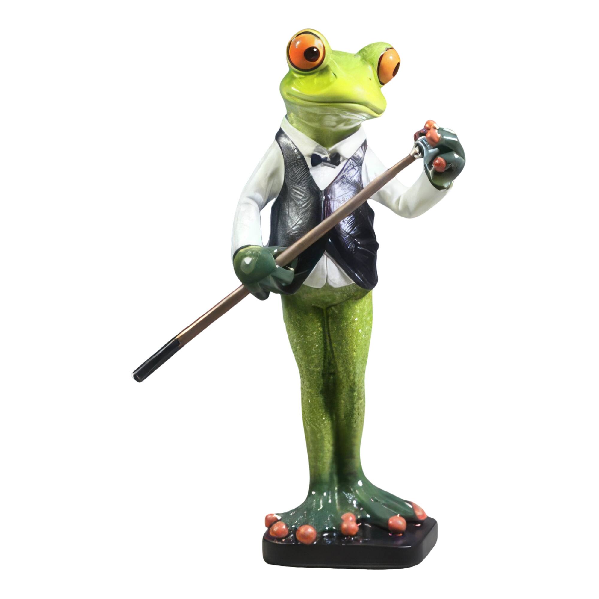 FC Design 6.75"H Frog Pool Player Figurine Statue Office Desk Tabletop ...