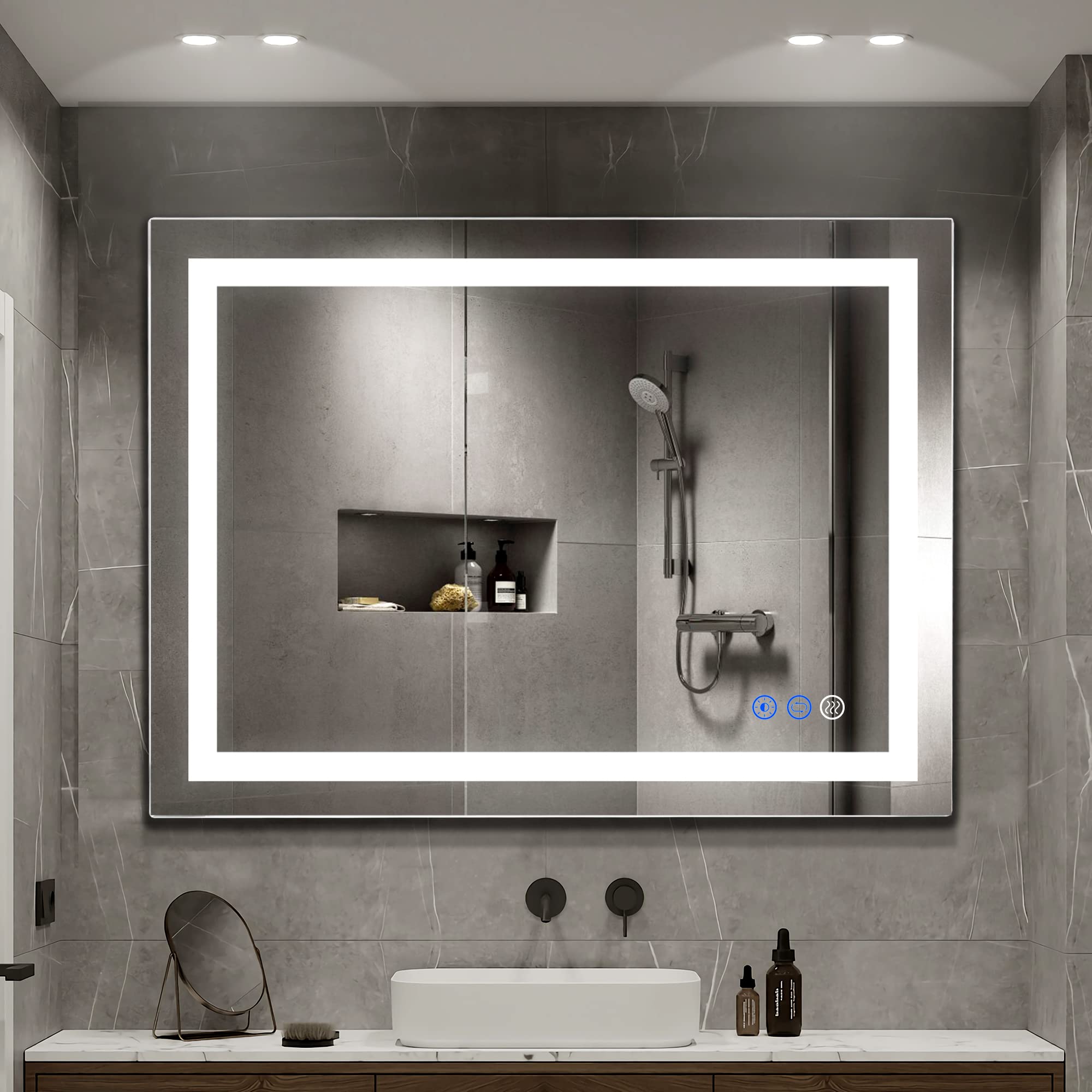 Comfort Essence 24" Led Bathroom Mirror Round Vanity Anti fog Dimmable ...