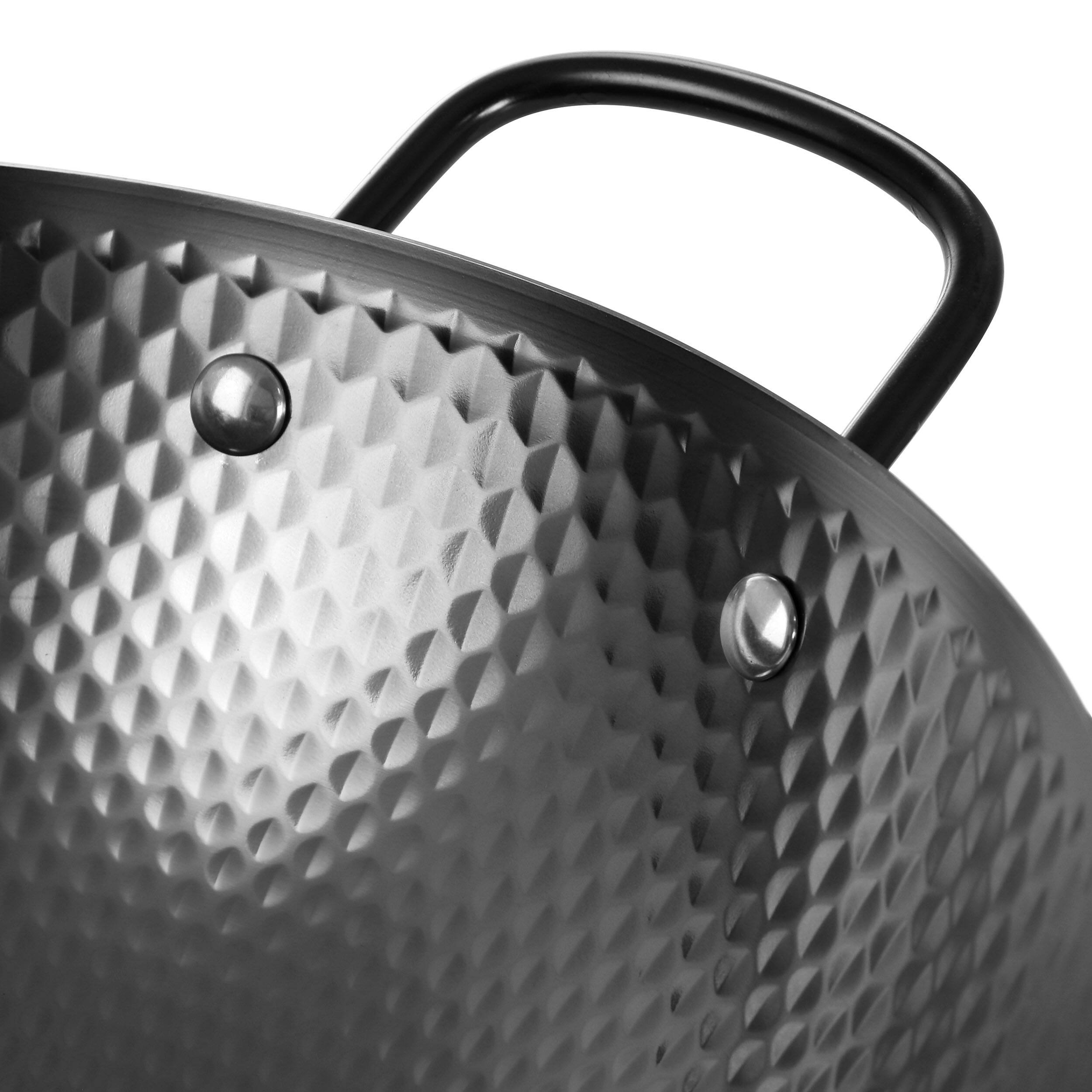 Oster Bressler 13.5in Nonstick Carbon Steel Wok with Wooden Handle ...