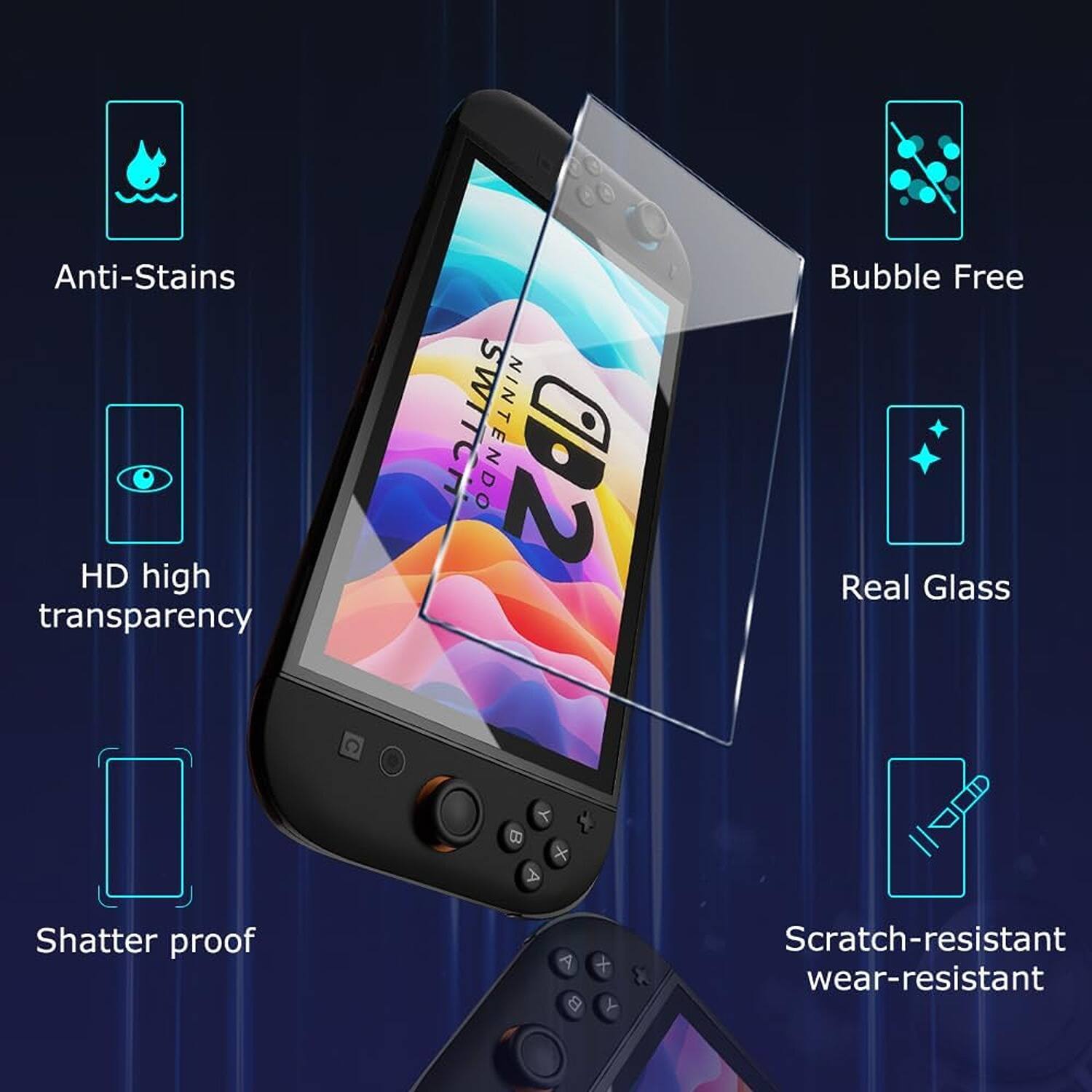 PARKER SLATER 2 Pack Screen Protector for Nintendo Switch 2 2025, 7.9 ...