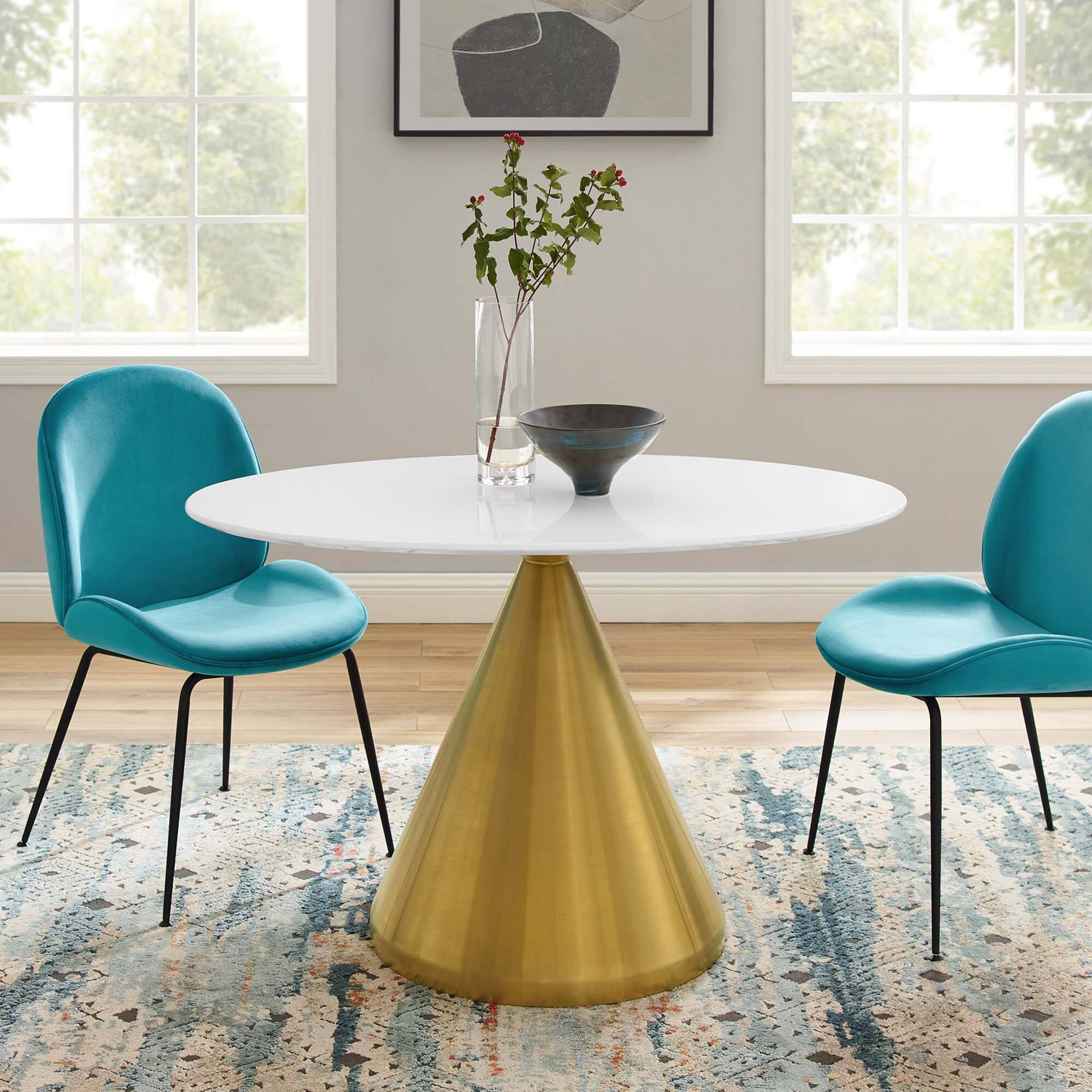 Tupelo 48" Oval Dining Table by Modway Gold White EEI-5338-GLD-WHI ...