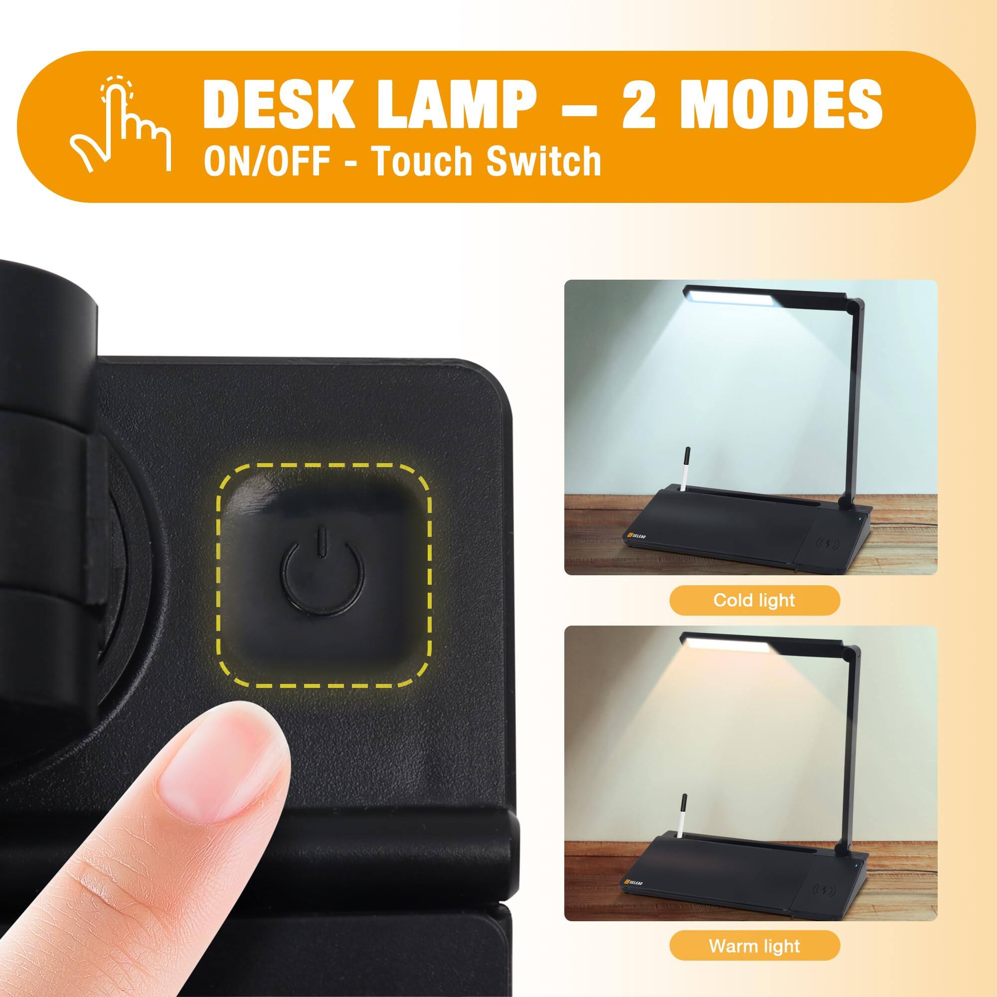Cedar Assembly Desktop Glass board With Wireless Station And Desk Lamp ...