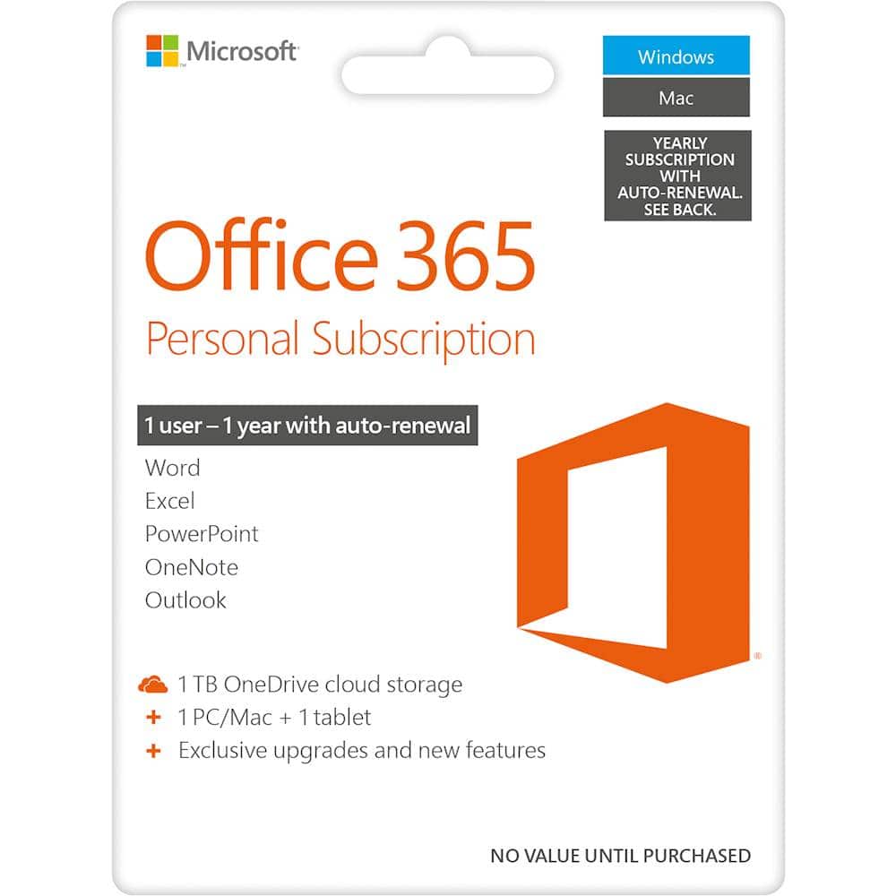 Best Buy: Microsoft 365 Personal (1-User) (1-Year Subscription Auto ...