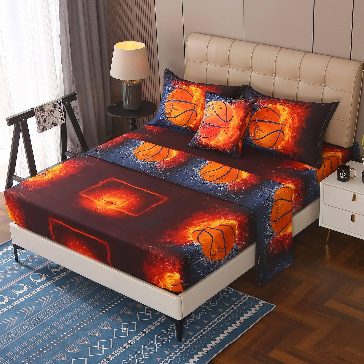 Paradigms Interiors Basketball And Fire Comforter Sets For 6 Piece Bed ...