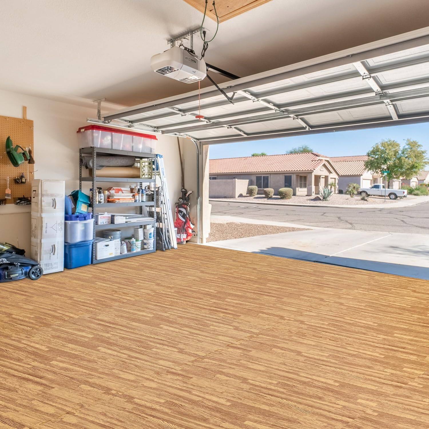 Sorbus 12 Pack Wood Grain Floor Tiles Foam Mat EVA Interlocking Mats ...