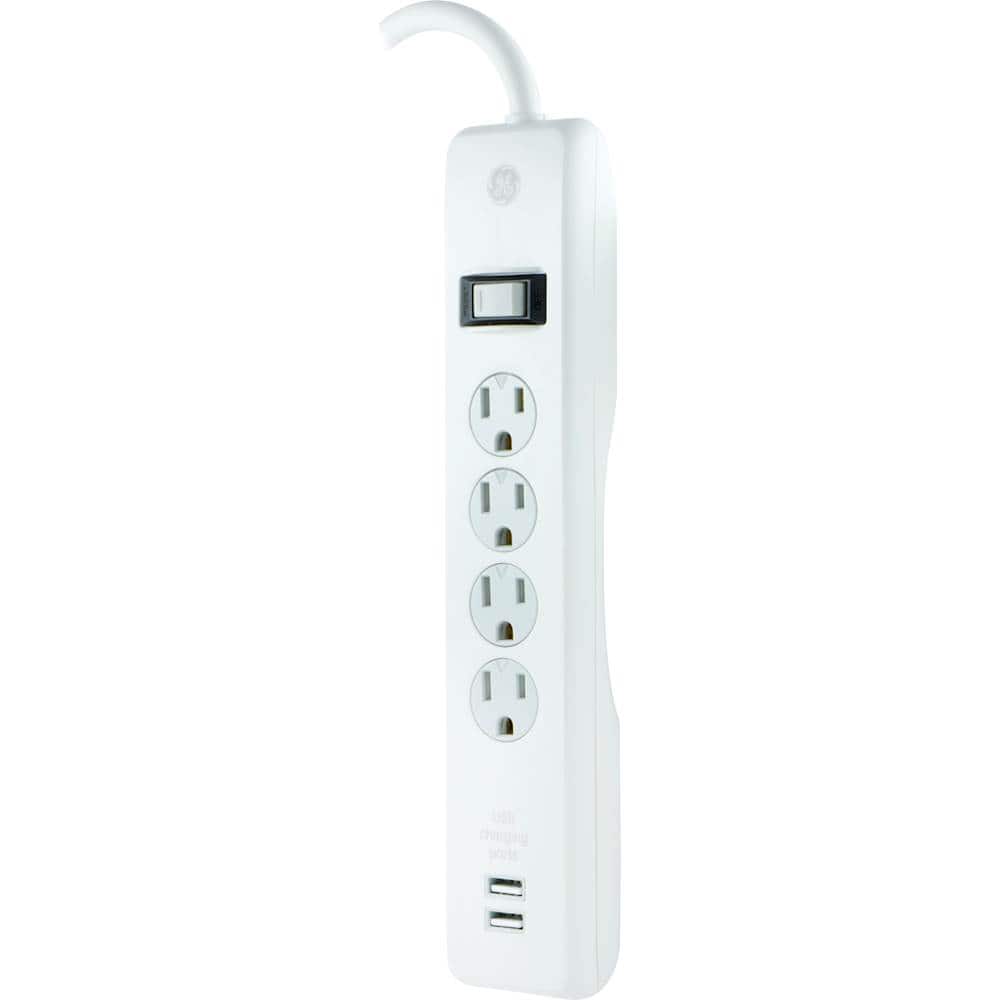 Best Buy: GE 4-Outlet/2-USB Surge Protector White 14090