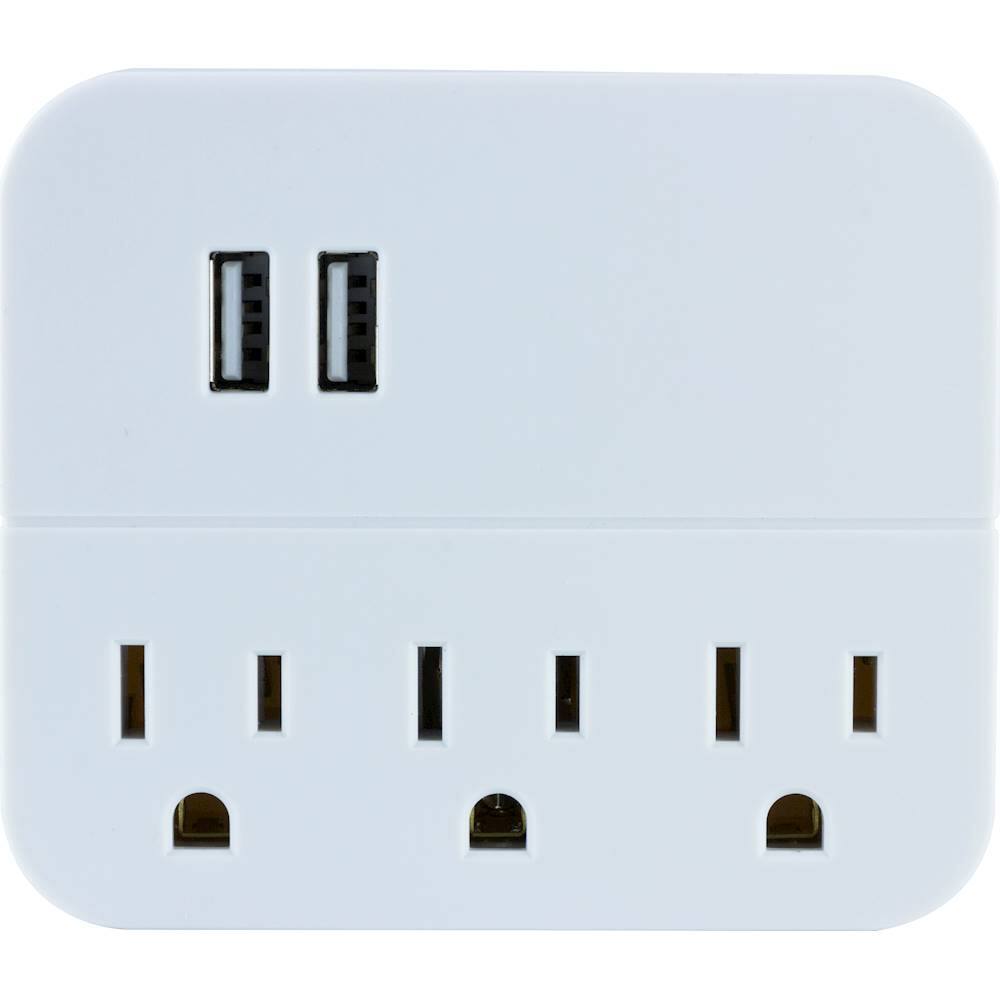 Best Buy: GE 3-Outlet/2-USB Wall Tap White 32193