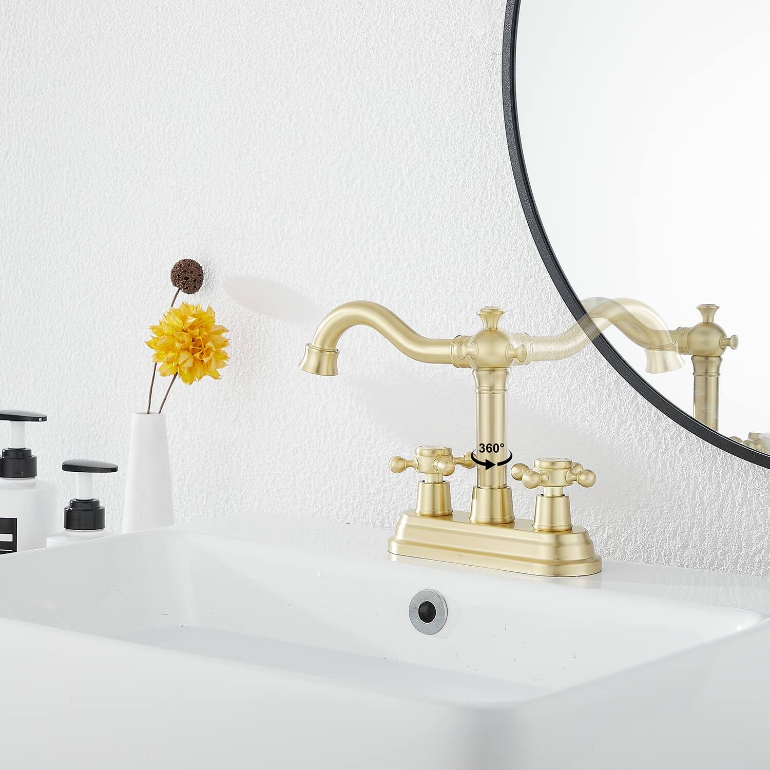 Paradigms Interiors Bathroom Faucet Brushed 2 Handles es Centerset ...