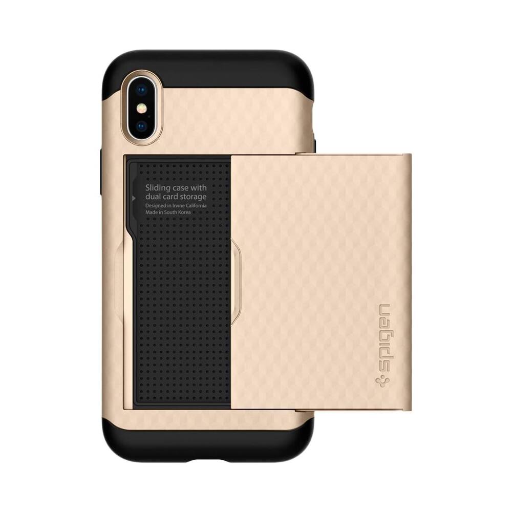 Spigen Crystal Wallet Case for Apple® iPhone® X Champagne Gold ...