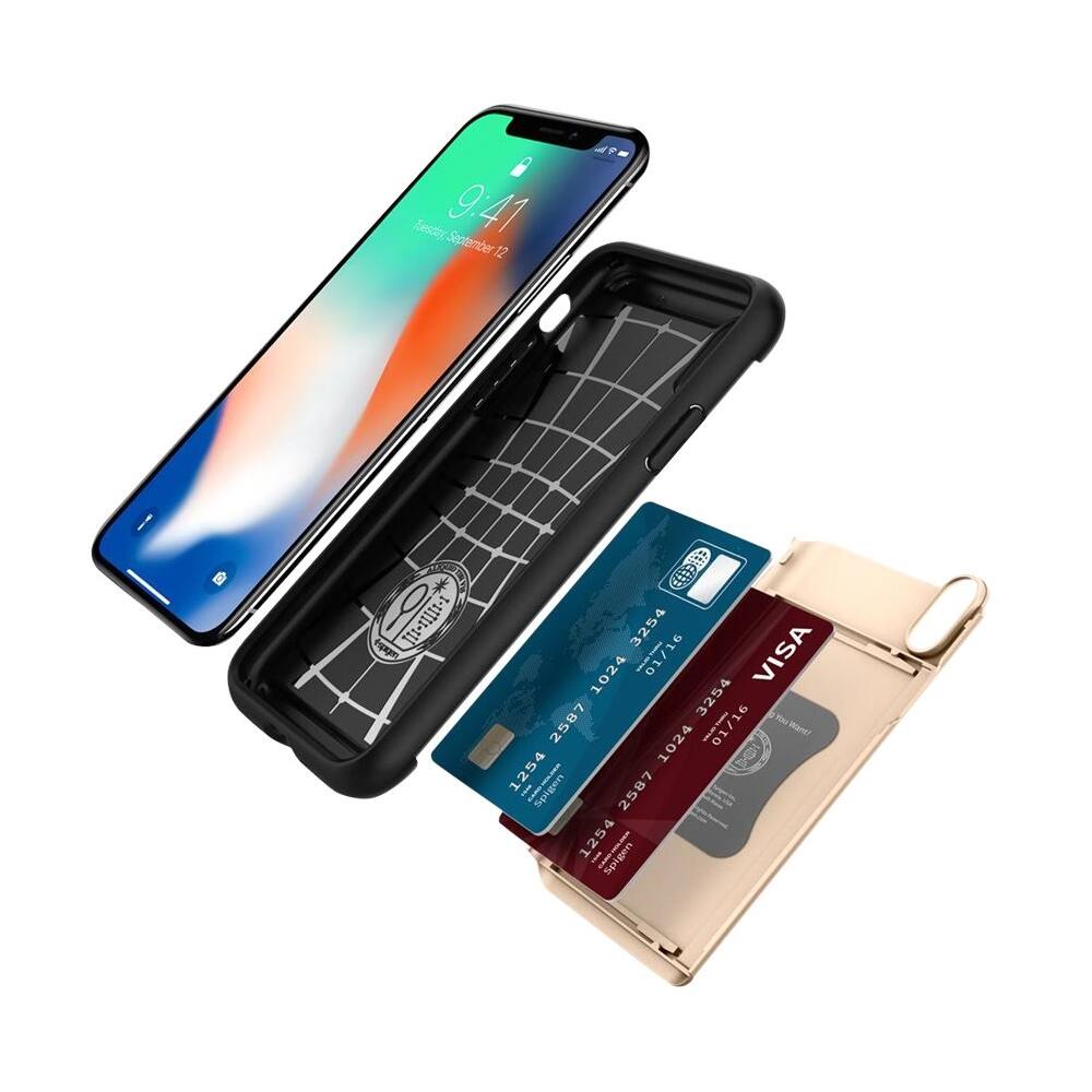 Best Buy: Spigen Crystal Wallet Case for Apple® iPhone® X Champagne ...