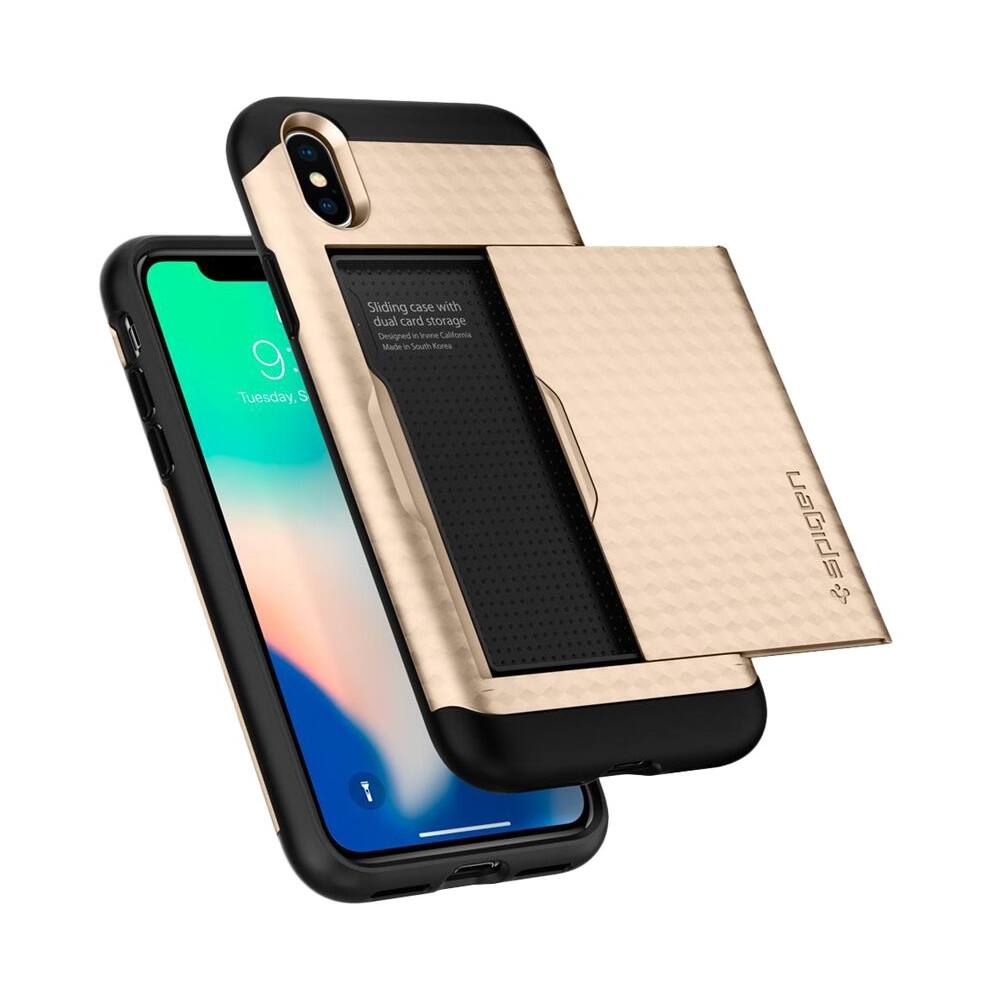 Best Buy: Spigen Crystal Wallet Case for Apple® iPhone® X Champagne ...