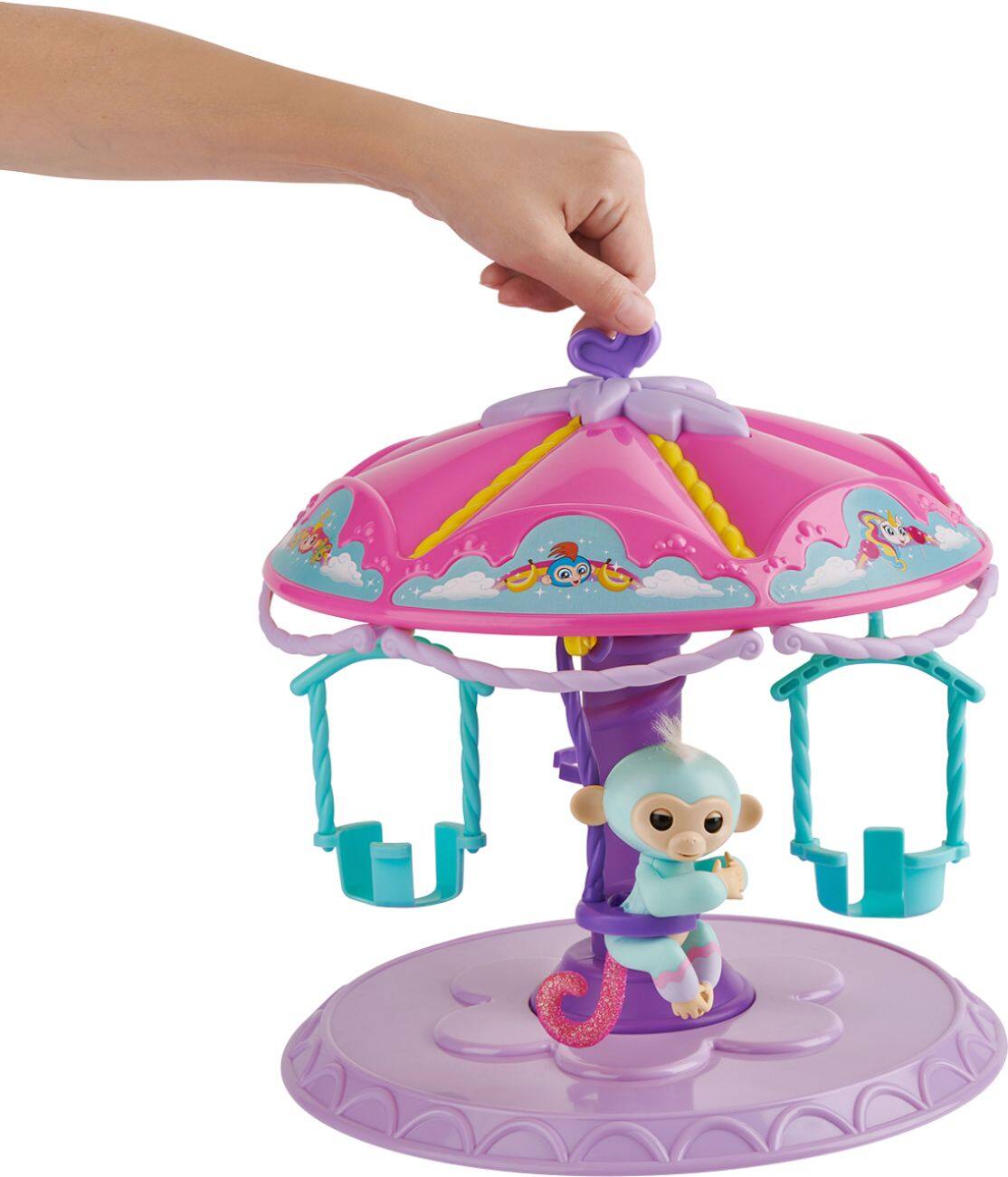 Best Buy: WowWee Fingerlings Twirl-A-Whirl Carousel Light Blue/Pink ...