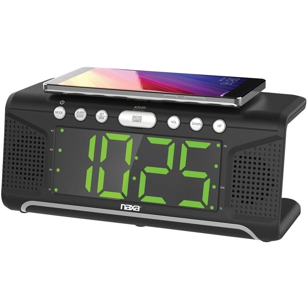 Naxa Digital FM Clock Radio Black CKNA190 - Best Buy