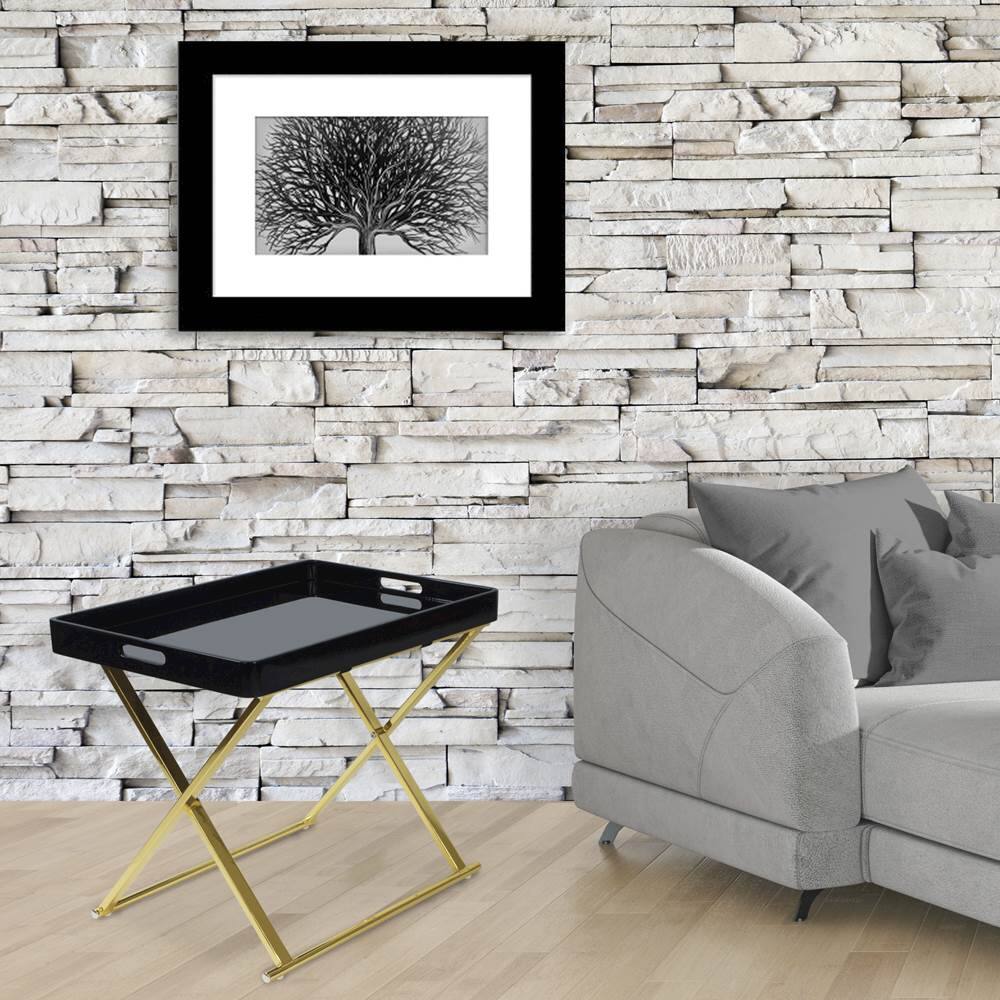 Best Buy: ürb SPACE Manhattan Folding Tray Table Black/Gold 82008006