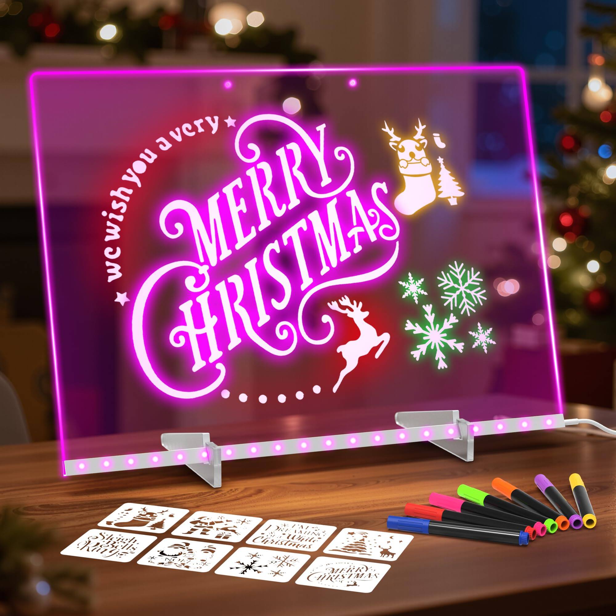 Stylel Star LED Board Dry Erase Light Drawing Note 13.7" 10" Led ...