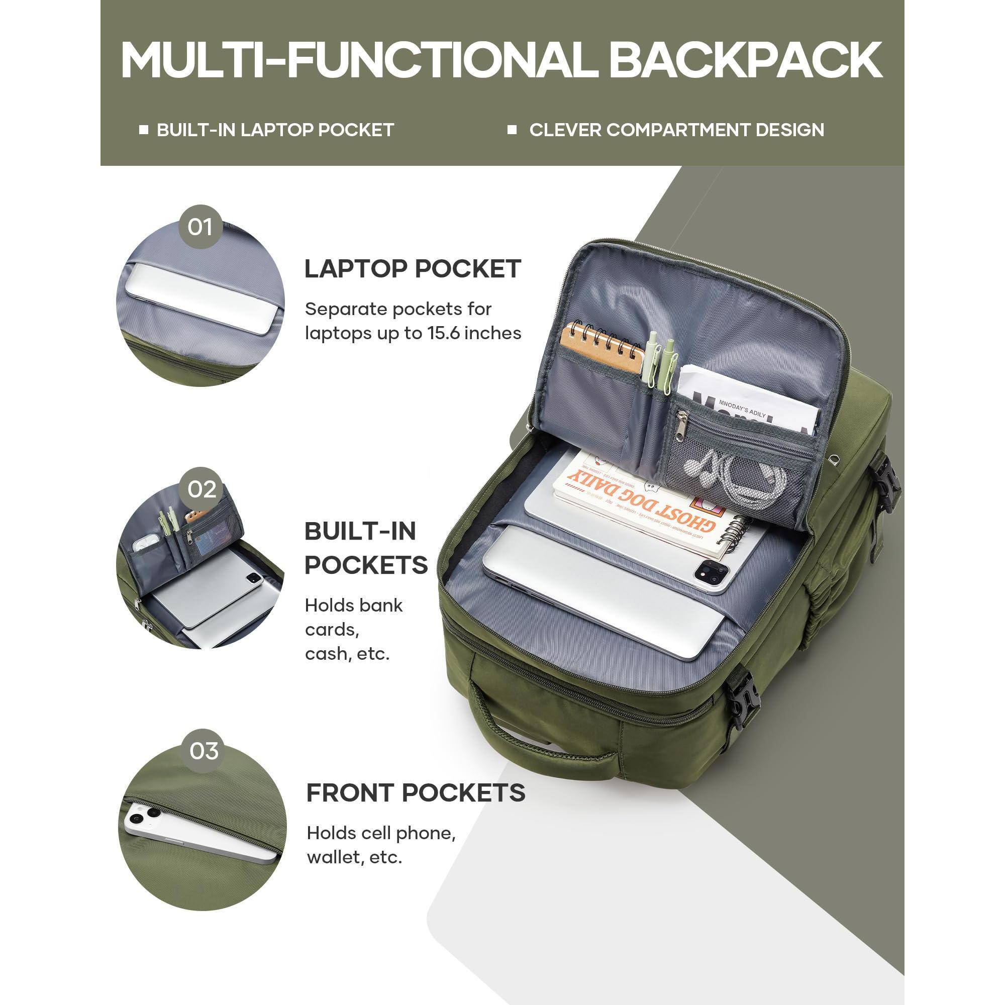 Cozy Serene Travel Backpack For Women Men Carry On Traveling Airplanes ...