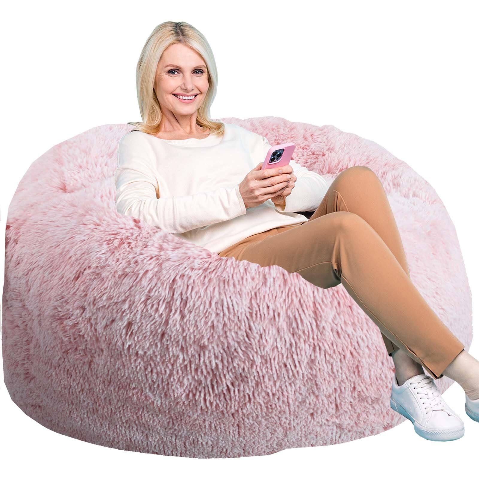 JETRANSPORT Bean Bag Chairs Memory Foam Stuffing Chair For Adults/teens ...