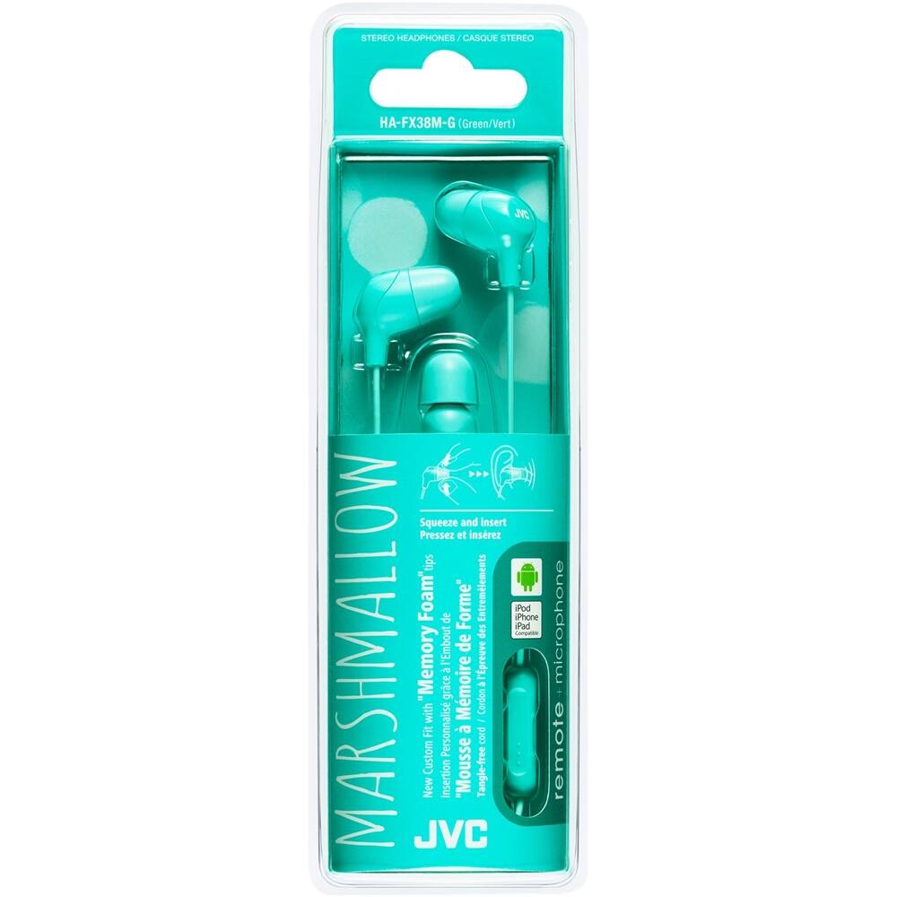 Best Buy: JVC HA FX38M-E Marshmallow Wired In-Ear Headphones Green HAFX38MG