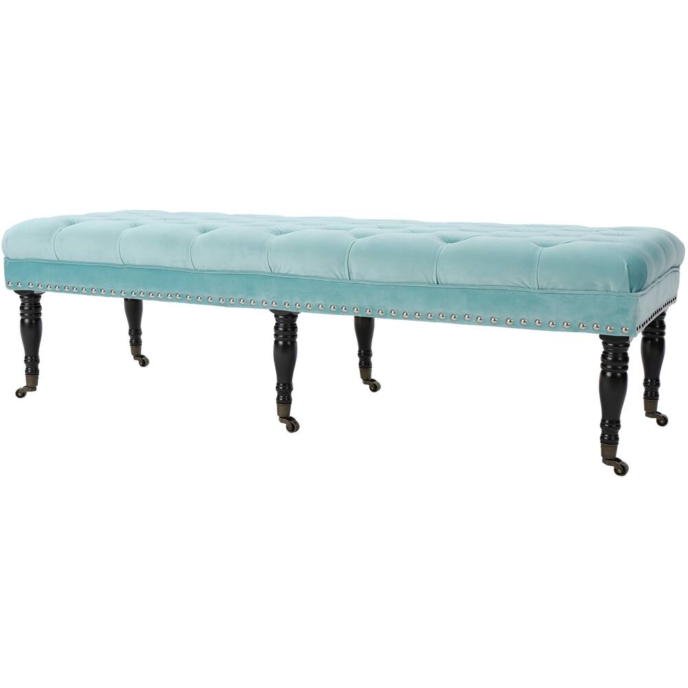 Best Buy: Noble House Wheaton Upholstered Bench Light Blue 300292