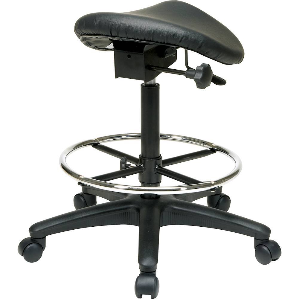 Best Buy: WorkSmart Backless Stool with Saddle Seat Black ST205