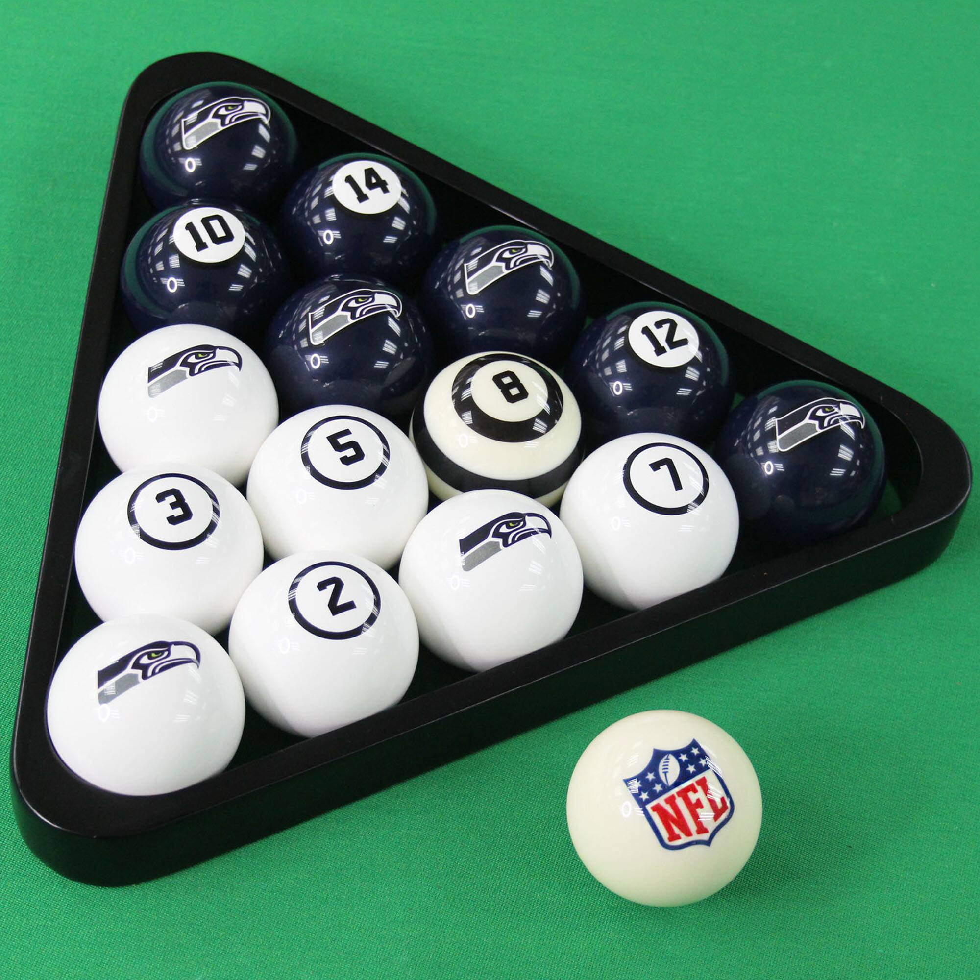 Imperial Seattle Seahawks Billiard Ball Set with Numbers Multicolor ...