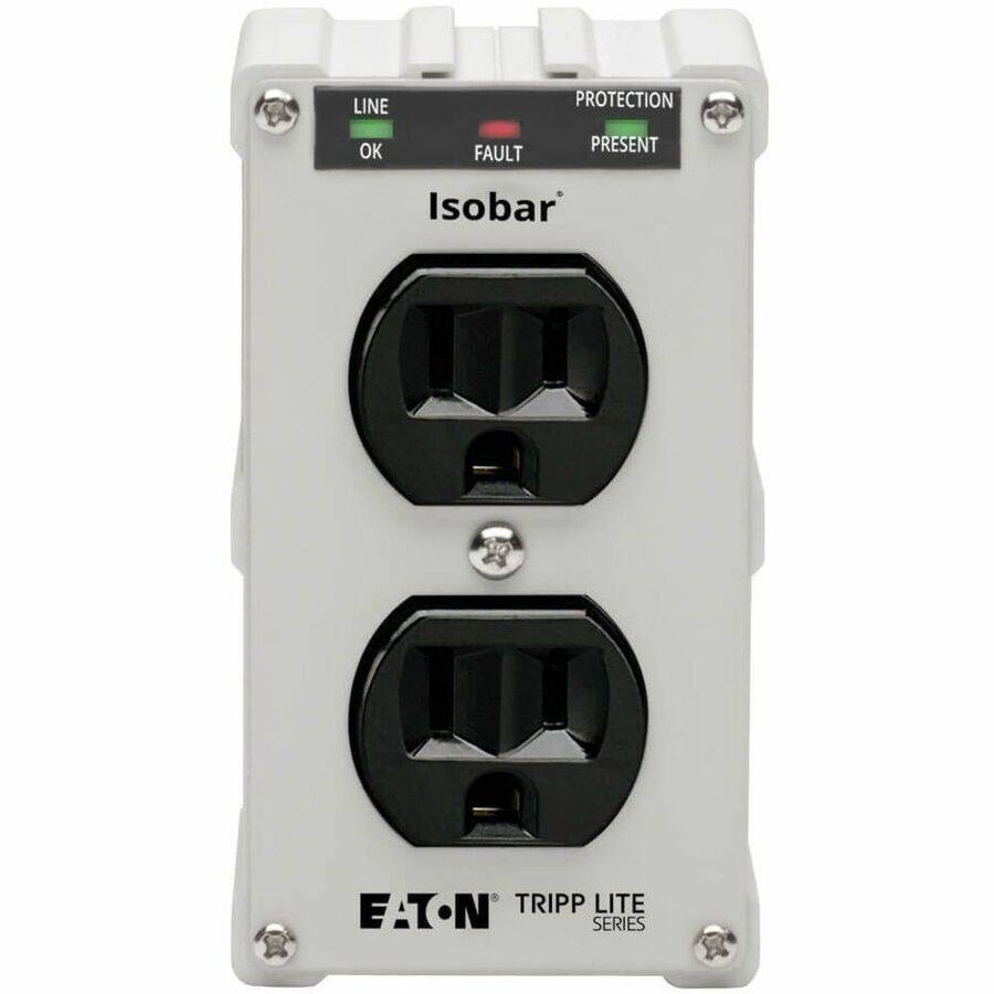 Eaton Tripp Lite Series Isobar 2 Outlet Surge Protector, Direct Plug In, 1410 Joules, Diagnostic ...