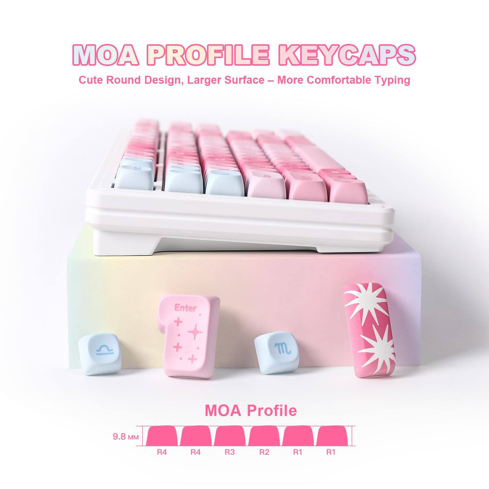 Cedar Assembly Moa Keycaps Dye sublimation Pbt Custom Keycap Set For ...