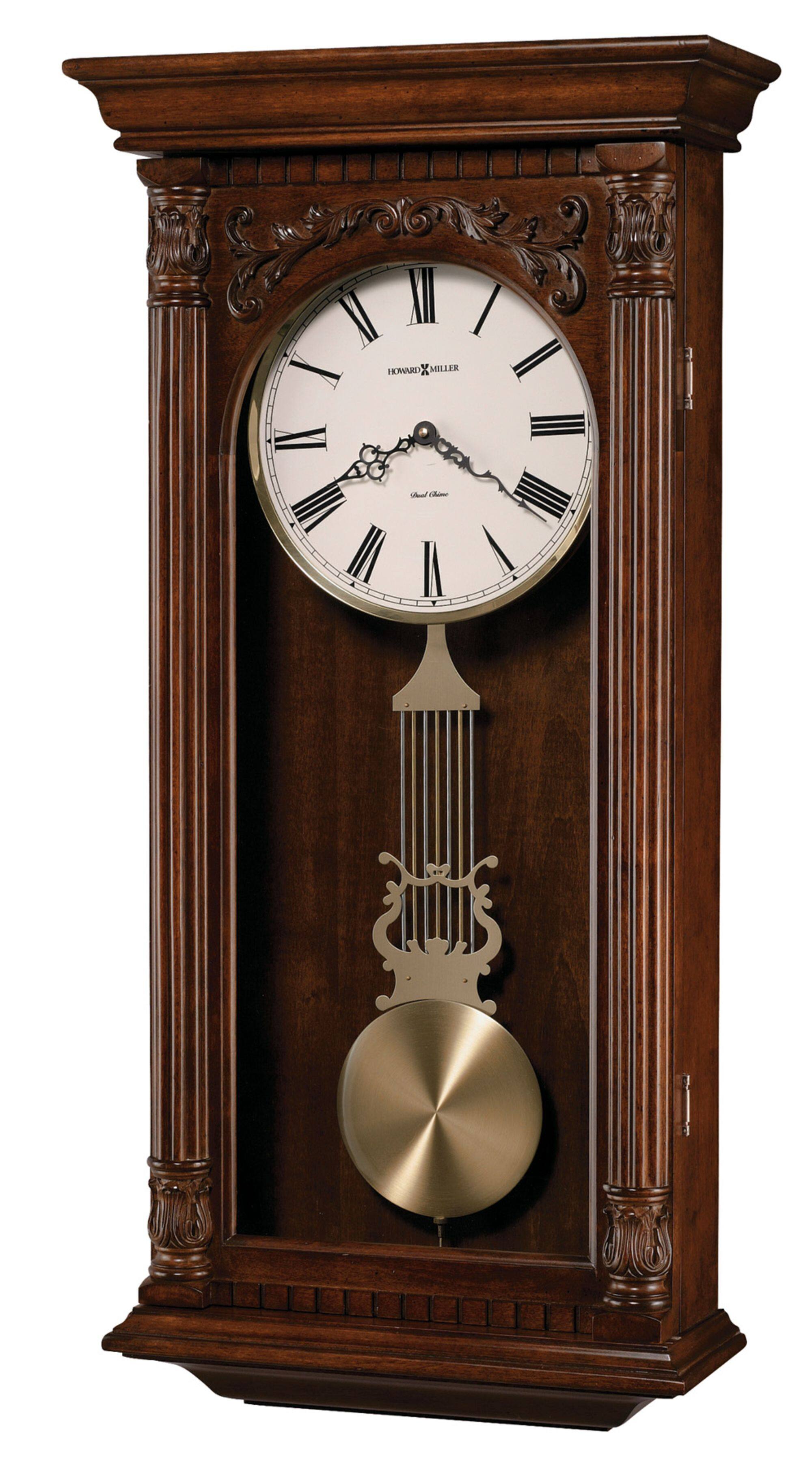Howard Miller 625352 Greer Wall Clock 625352 Hampton Cherry Brown ...