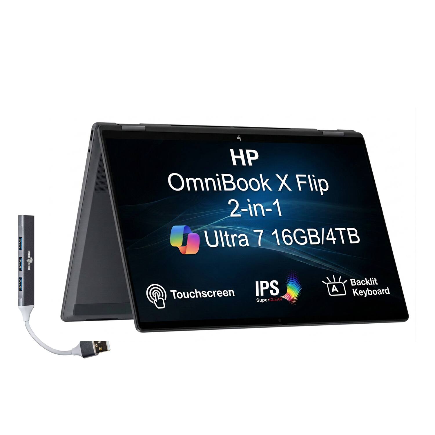 HP Upgraded OmniBook X Flip 2 in 1 2 in 1 Laptop 16.0 WUXGA (Intel ...