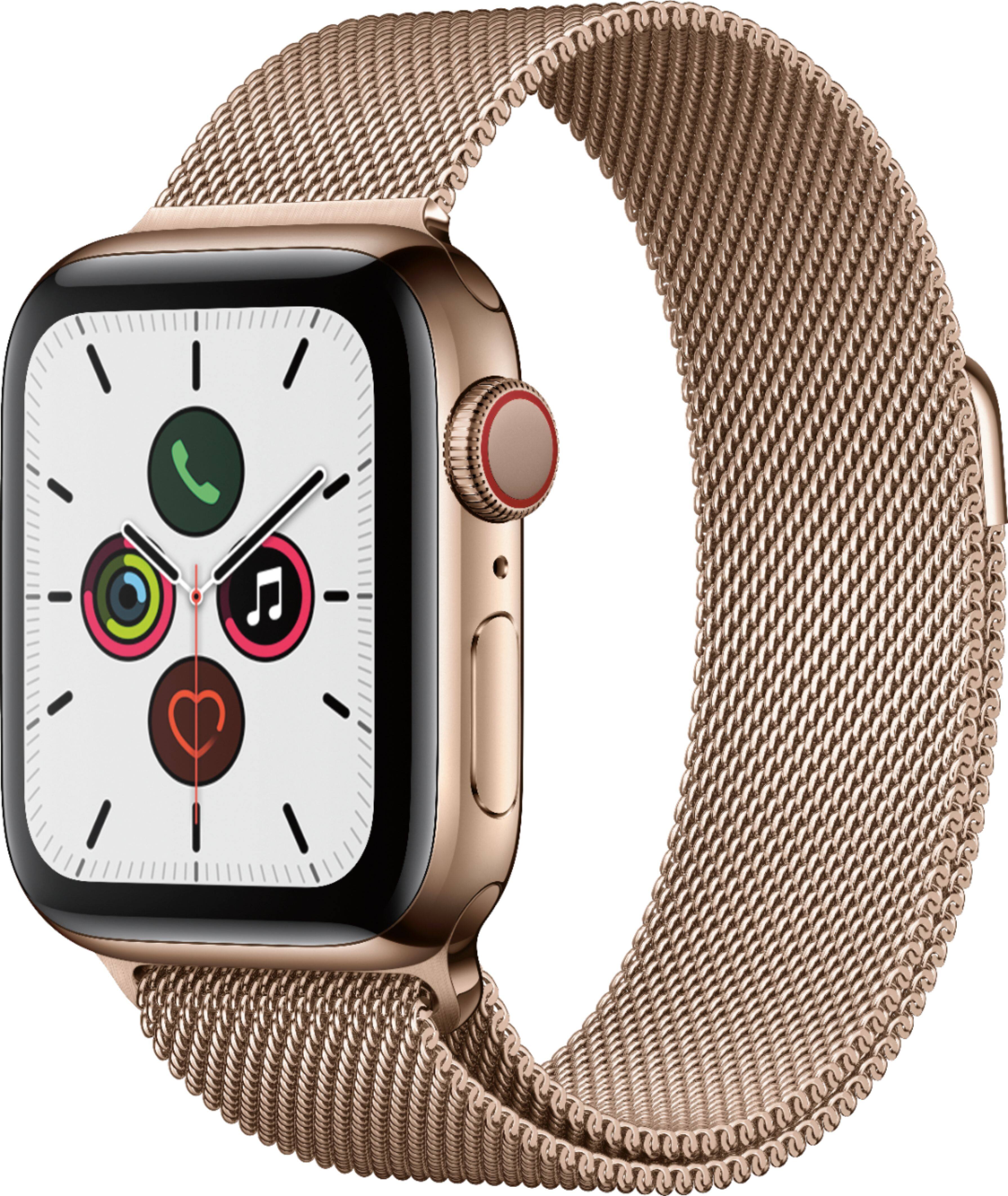 Apple Watch Series 5 (GPS + Cellular) 40mm Gold Stainless Steel Case ...