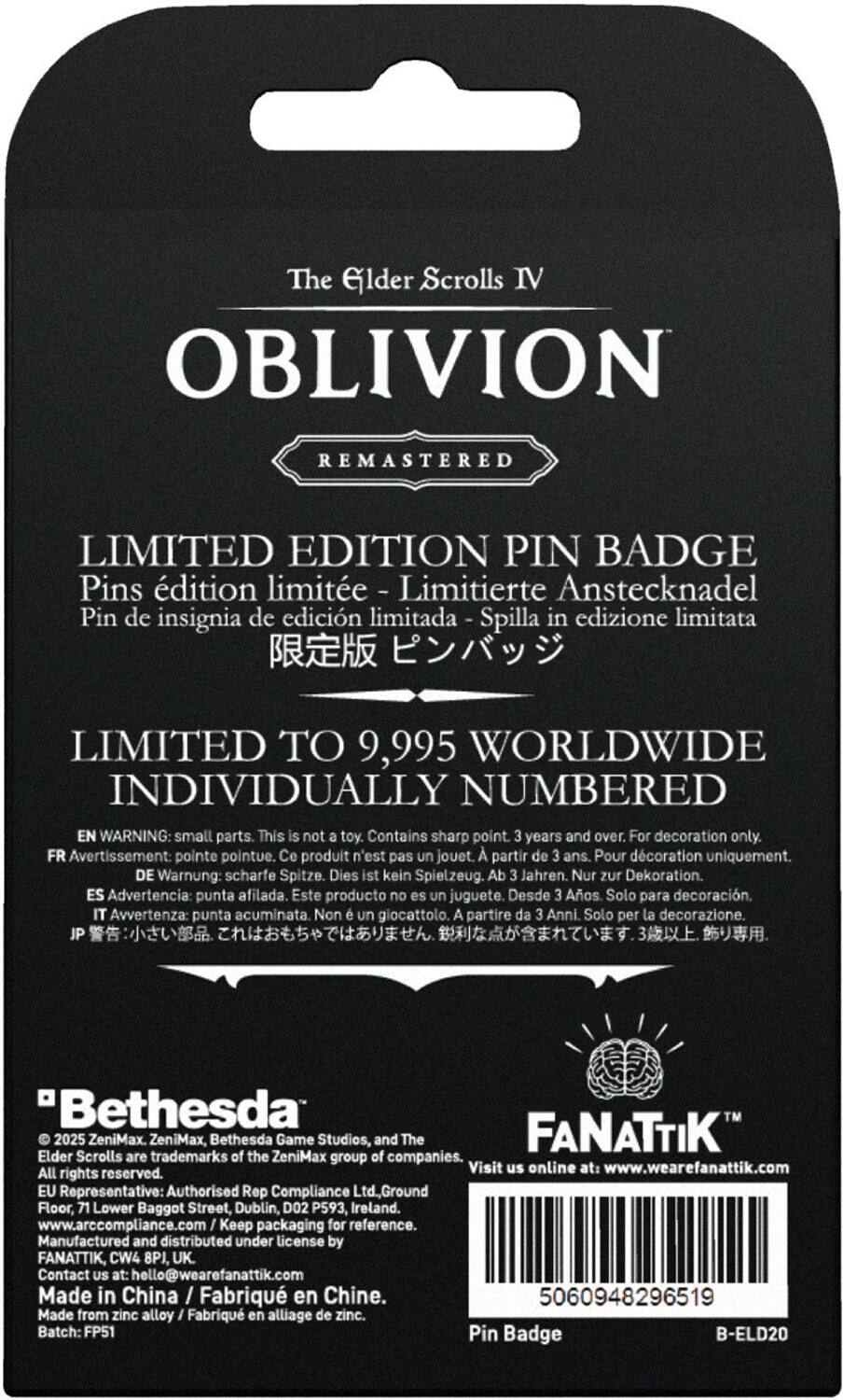 PopMarket The Elder Scrolls IV: Oblivion Lmited Edition Pin Badge Adoring Fan COLLECTIBLES ...