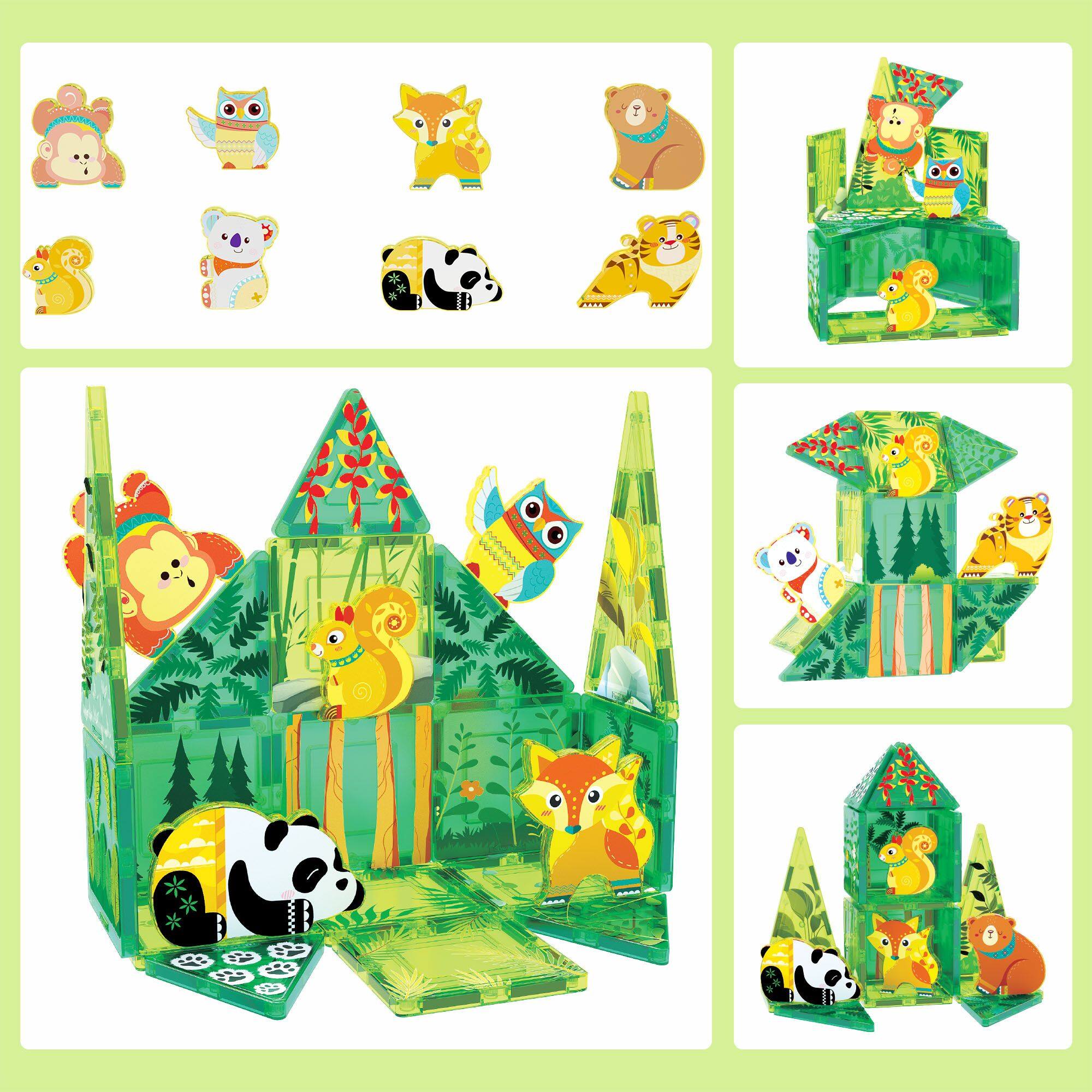 PicassoTiles PICASSO TILES Magnetic Tiles for Kids, 26PCS Forest ...