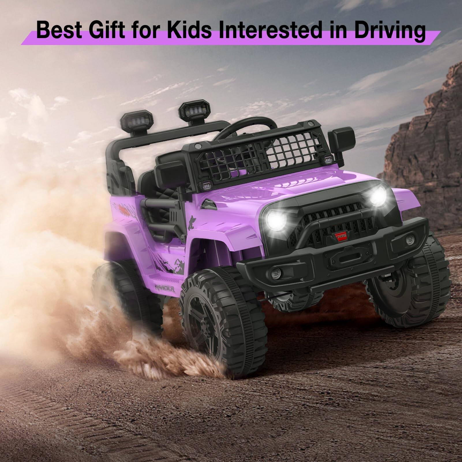 Acekool Ride on Truck, Kids Electric Car w/Parent Remote Control, 12v ...