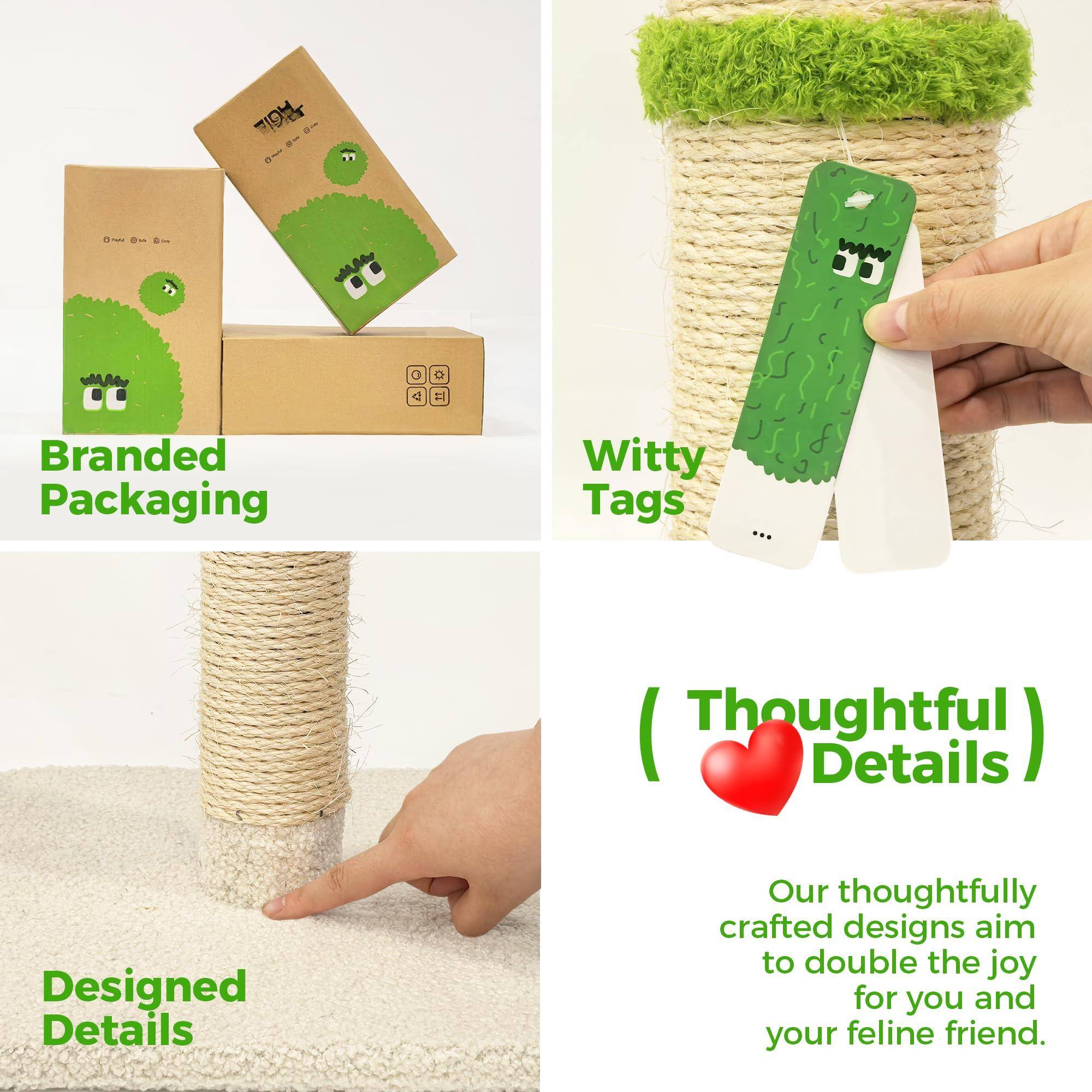 Hirose Alice 34 Tall Cat Scratcher Featuring Sisal Rope Tree With ...