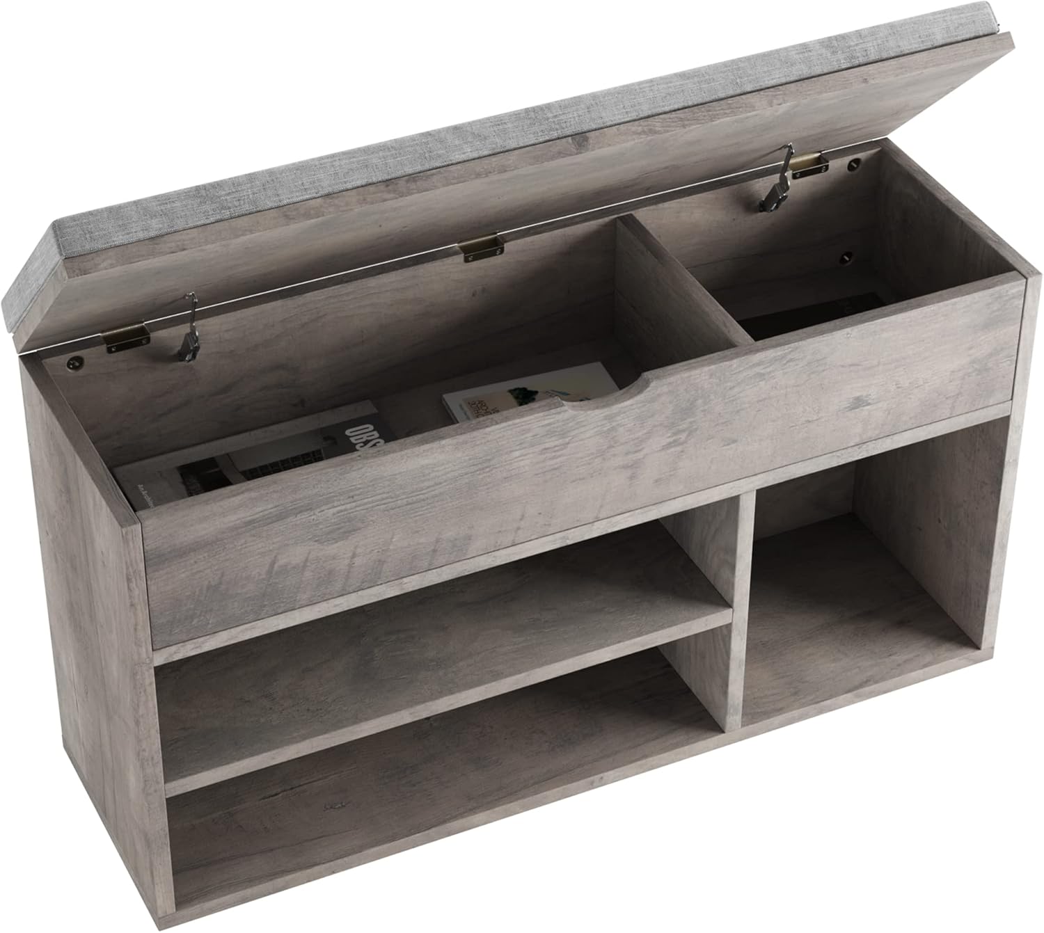 Acekool 20 Inch Shoe Bench with Cushion, 10 Cubbies & Adjustable ...