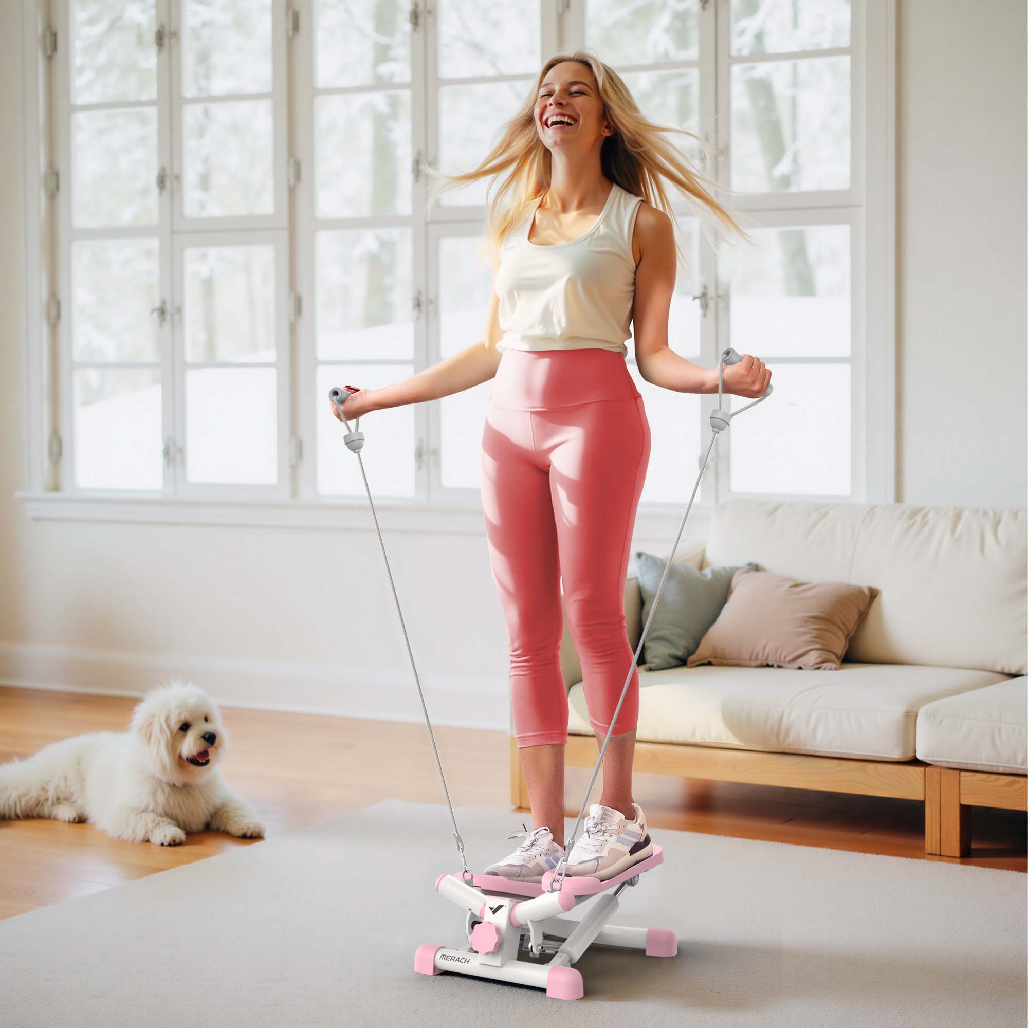 MERACH Mini Stepper Stair Step Machine with Resistance Bands for Full ...