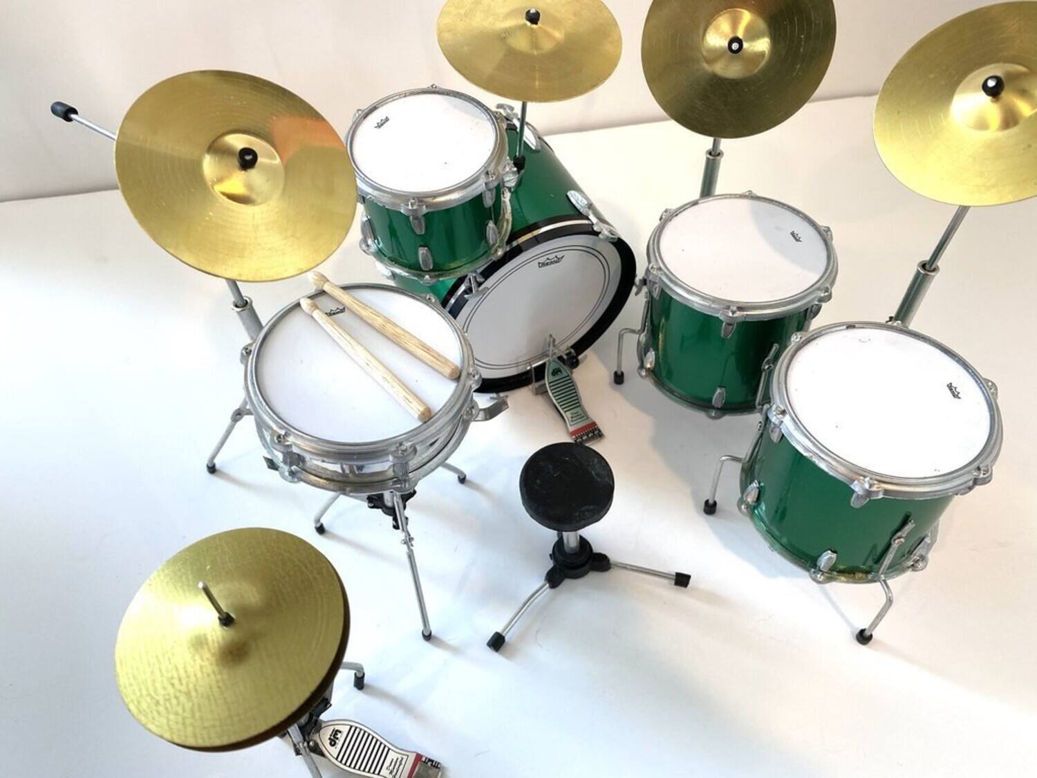 John Bonham Axe Heaven Green Sparkle Ludwig Mini Drum Kit Replica ...