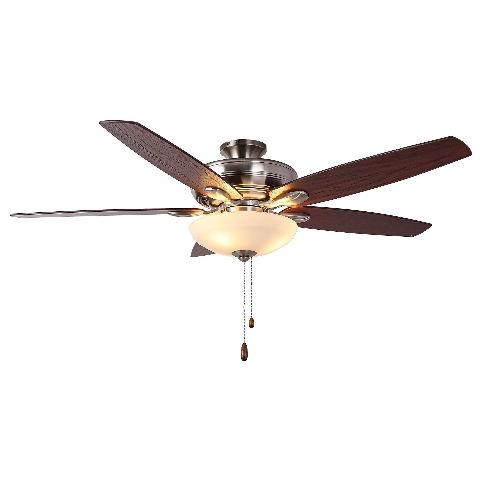 Parrot Uncle 52" Modern Nickel Dual Mounting Ceiling Fan with Light and ...