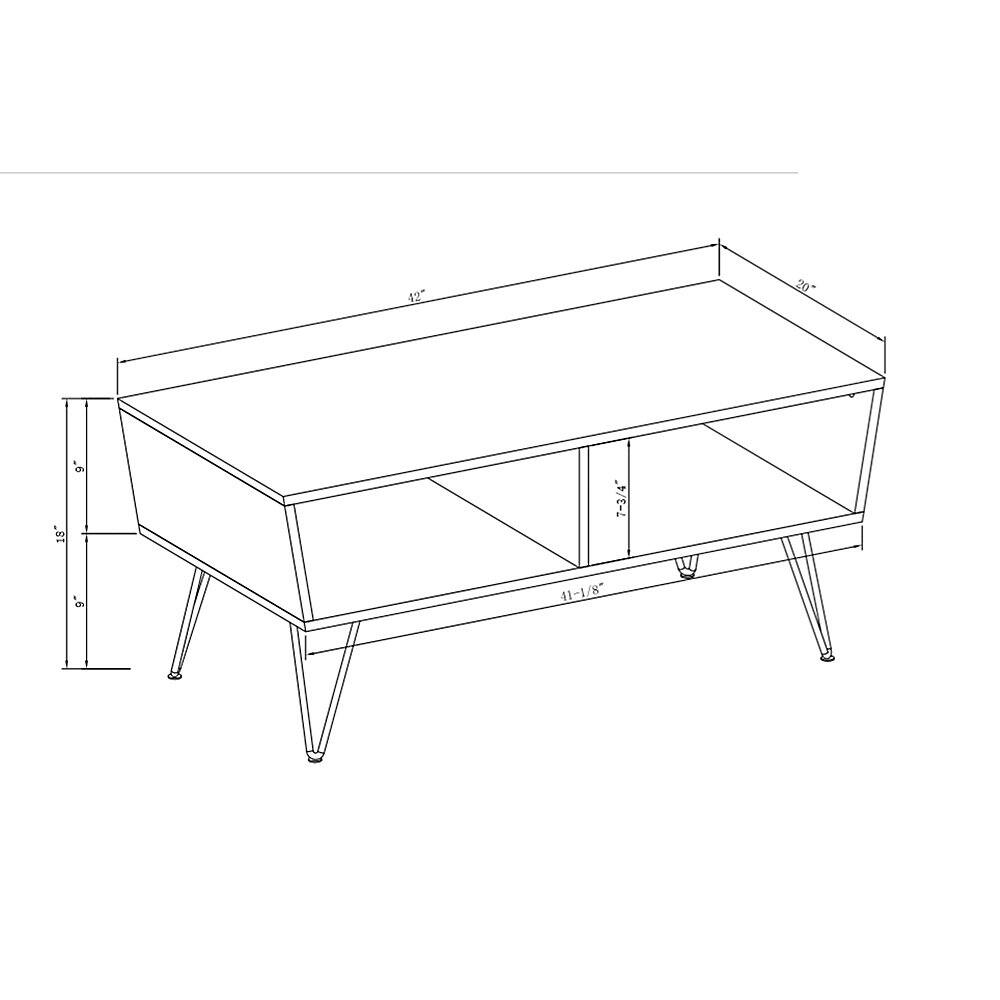 Best Buy: Walker Edison Mid Century Modern Wood Coffee Table Dark ...