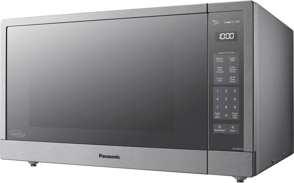 Panasonic 2.2 Cu. Ft. 1250 Watt SN97JS Microwave with Cyclonic Inverter and Sensor Cooking ...