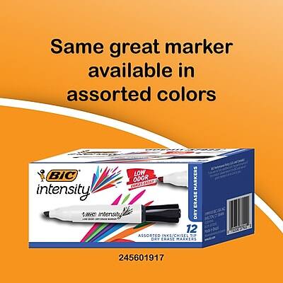 BIC America BIC Intensity Tank Dry Erase Markers, Chisel Tip, Black, 12 ...
