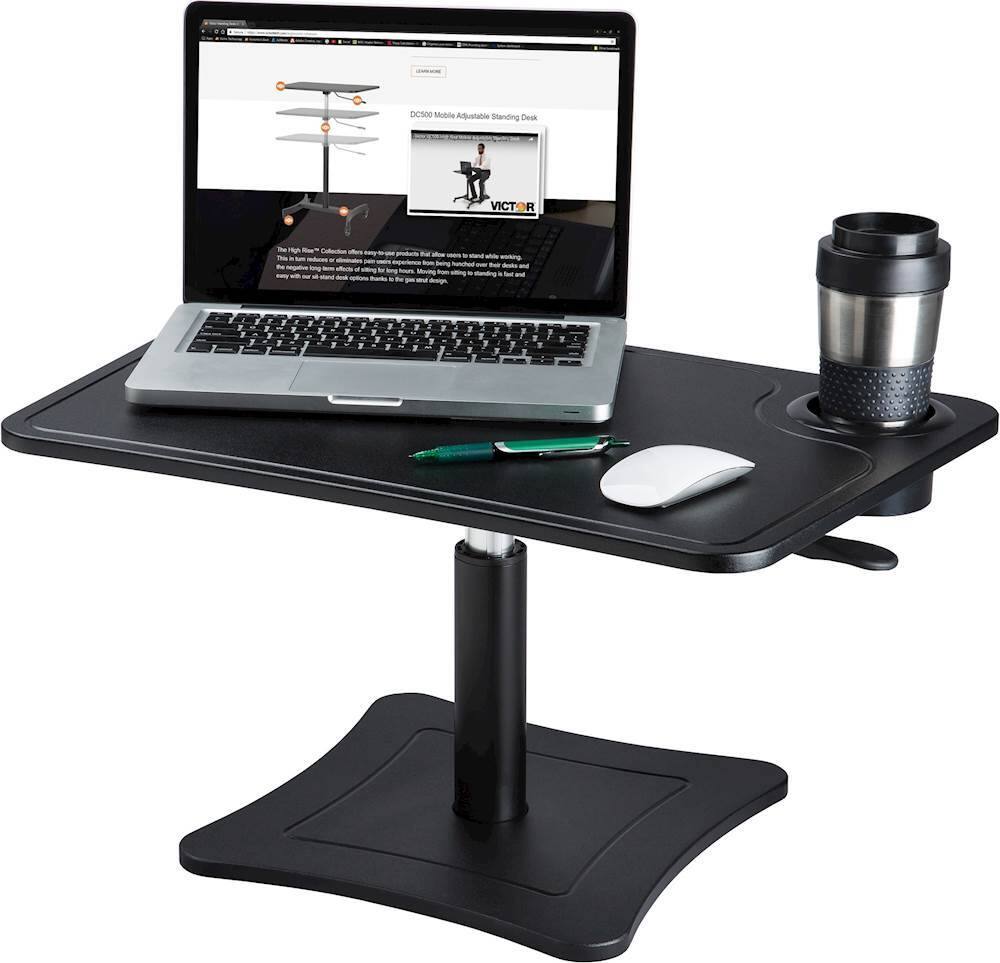 Victor High Rise Height Adjustable Laptop Stand with Storage Cup Black ...