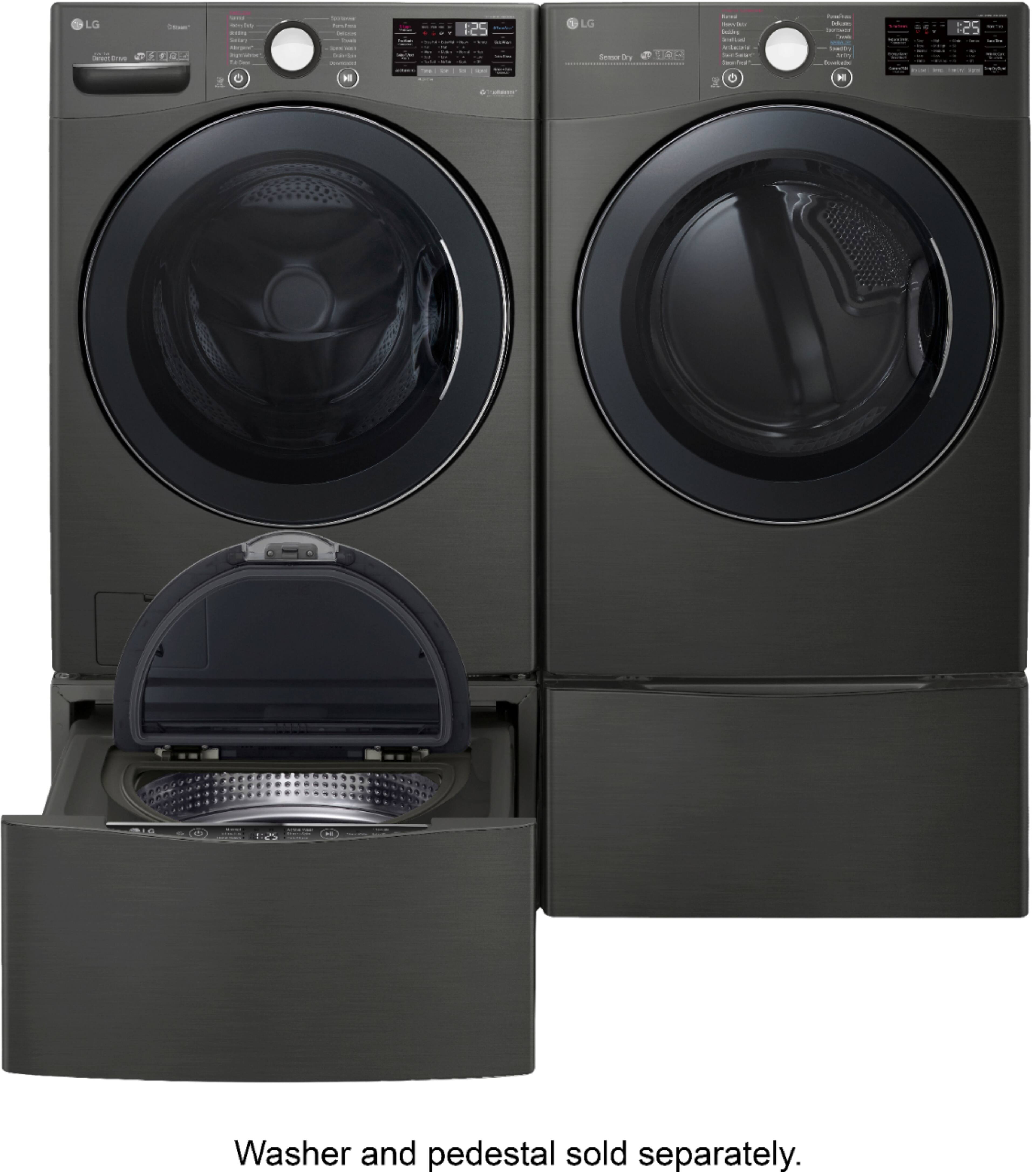 Customer Reviews: LG 7.4 Cu. Ft. Stackable Smart Electric Dryer with Steam and Sensor Dry Black ...