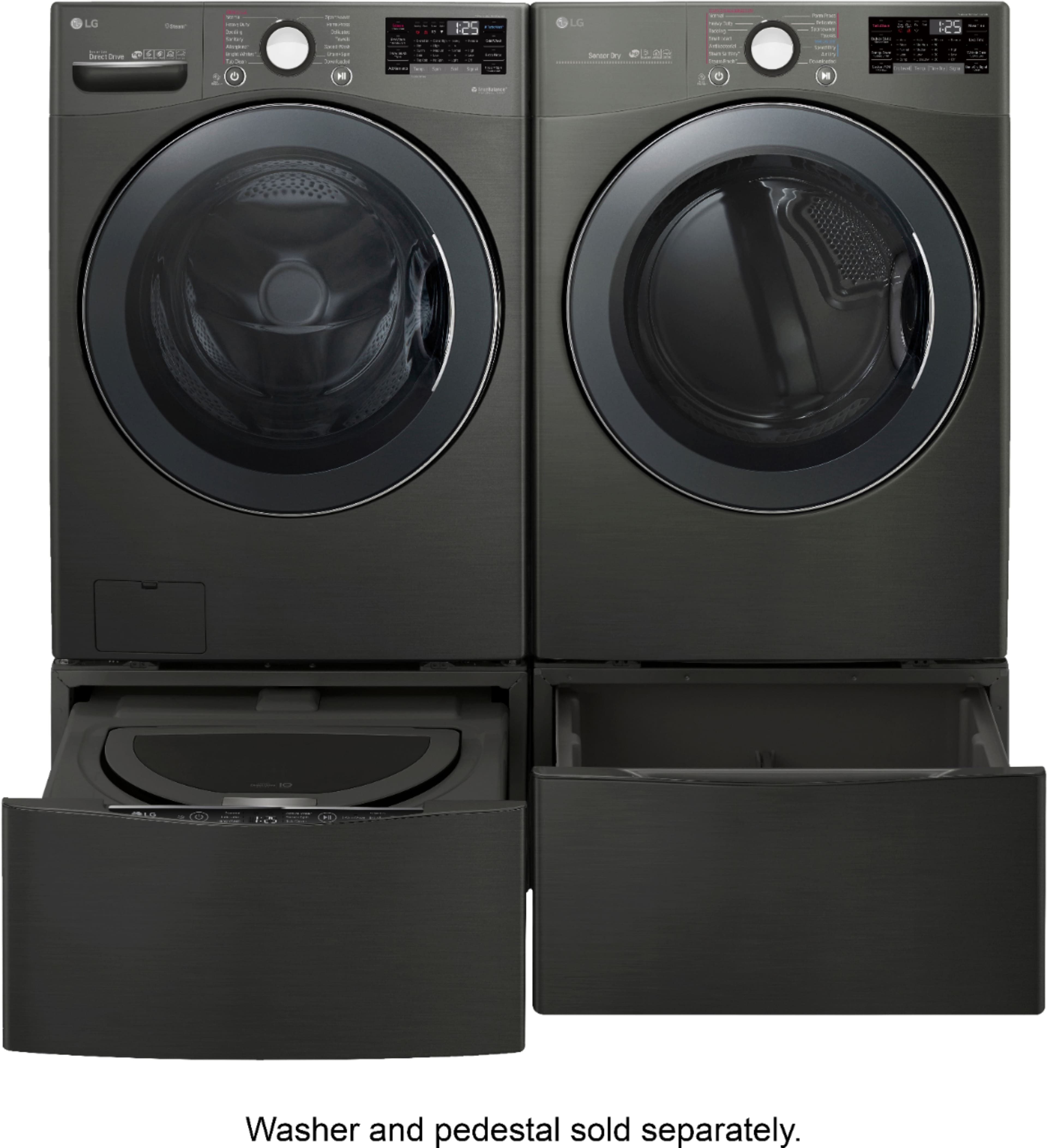 Customer Reviews: LG 7.4 Cu. Ft. Stackable Smart Electric Dryer with Steam and Sensor Dry Black ...