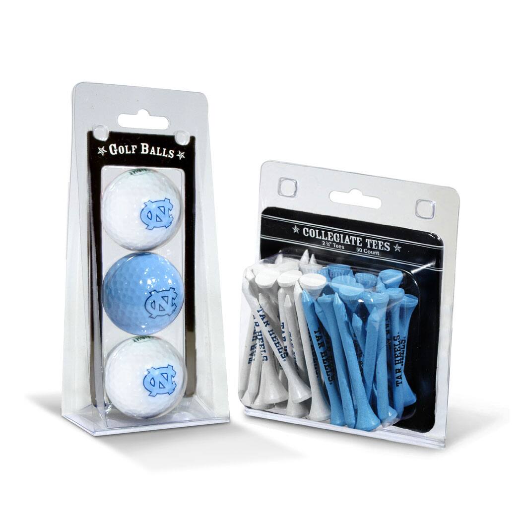 Team Golf North Carolina Tar Heels 3 Golf Ball & 50 Golf Tee Set ...