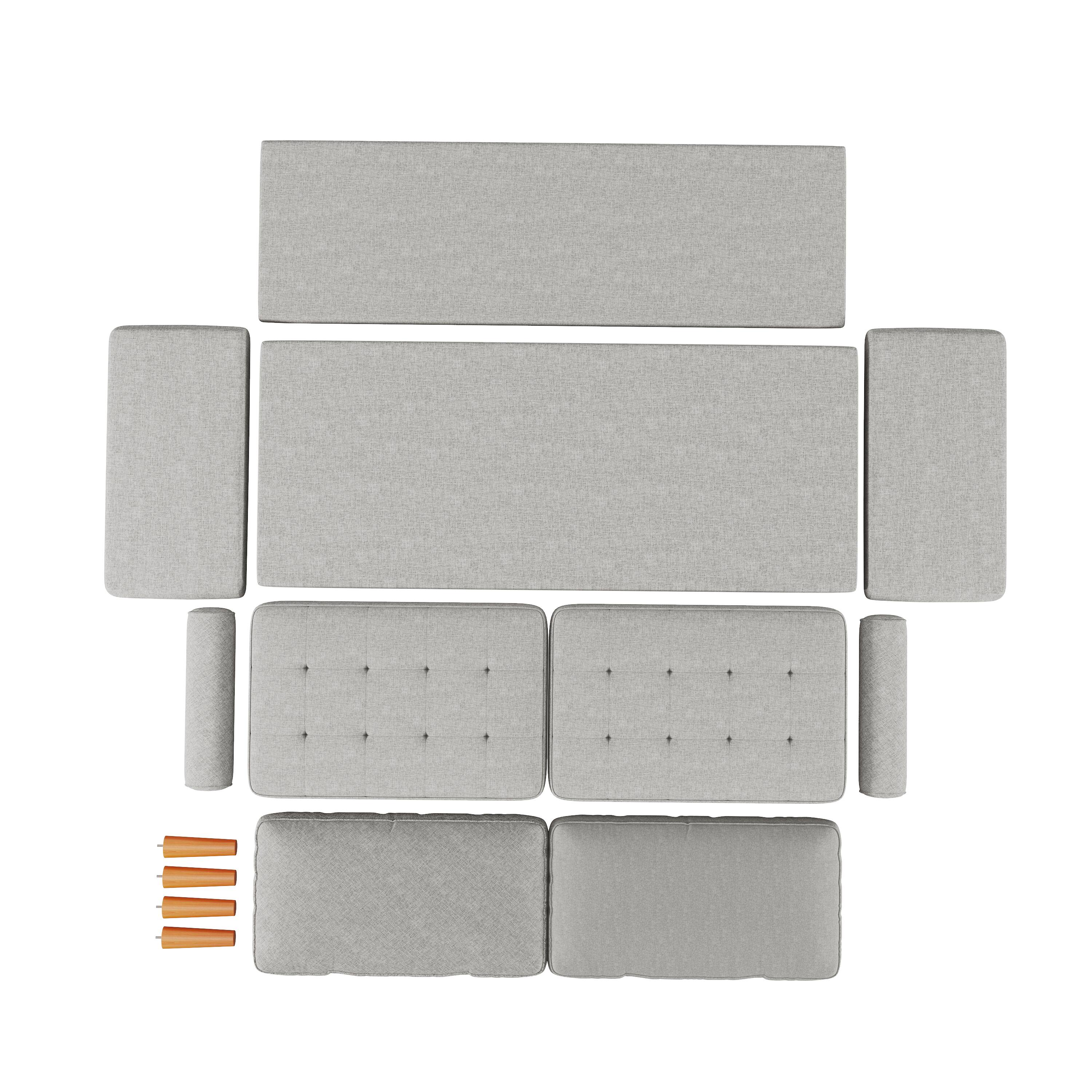 Tiramisubest 67.7" 3 Seater Sofa for Living Room,Modern Upholstered Couch for Bedroom,Apartment ...